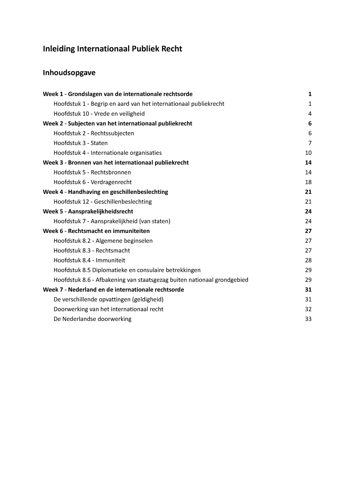 Inleiding Internationaal Publiekrecht Samenvatting Inleiding