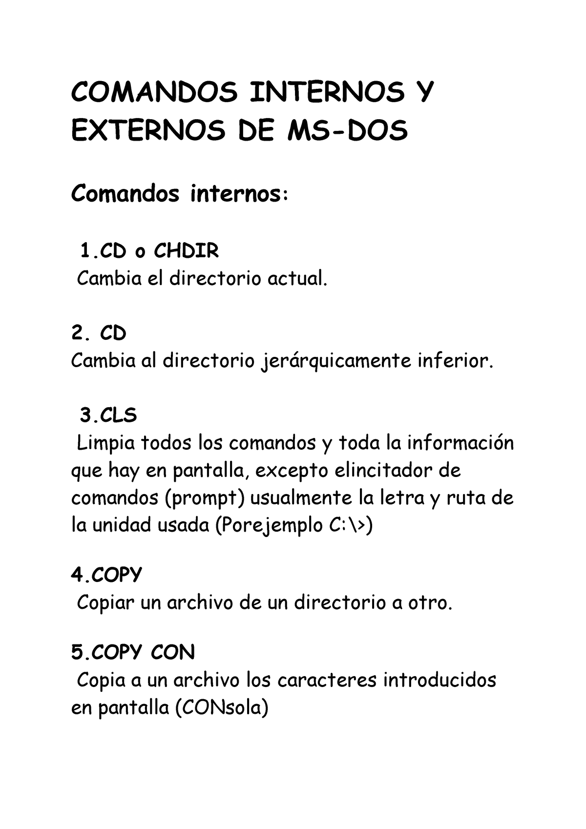 Comandos Internos Y Externos De Ms Comandos Internos Y Externos De Ms