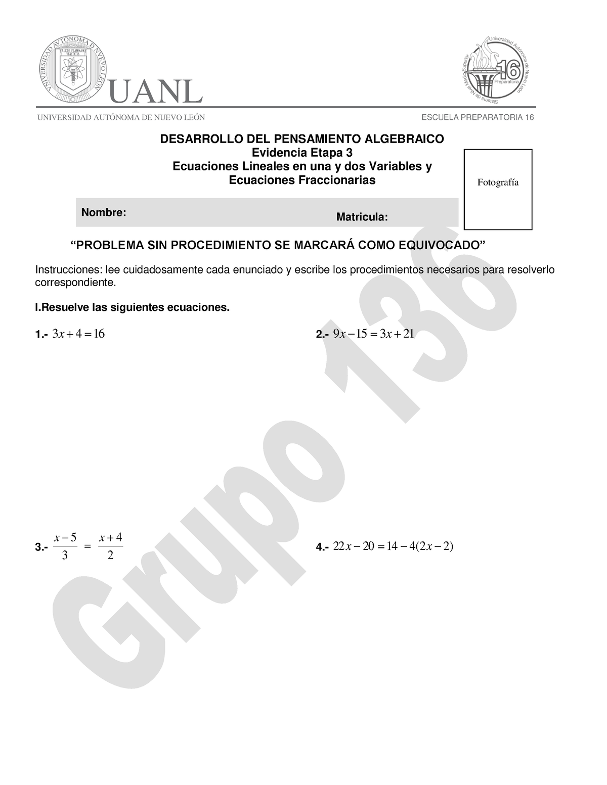 Evidencia Etapa 3 Tareaa Desarrollo Del Pensamiento Algebraico