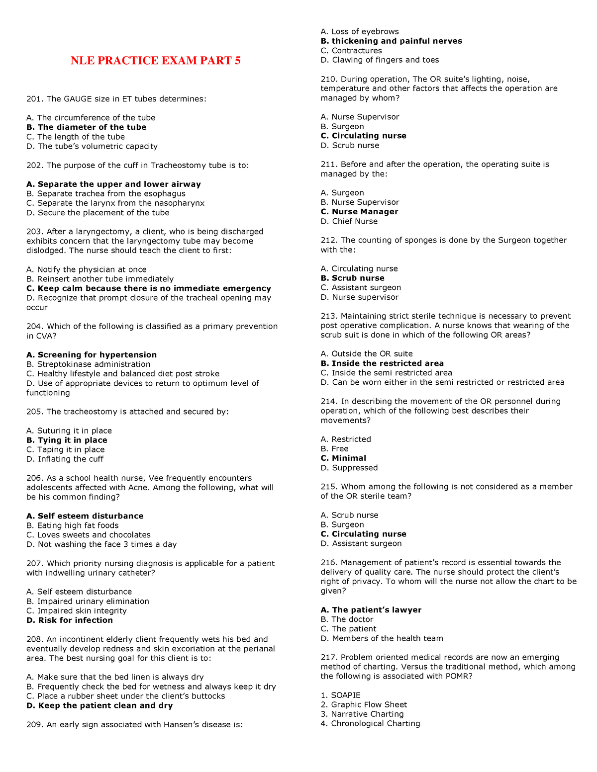 Pnle Exam Part 5 6 For Review Nle Practice Exam Part 5 The Gauge