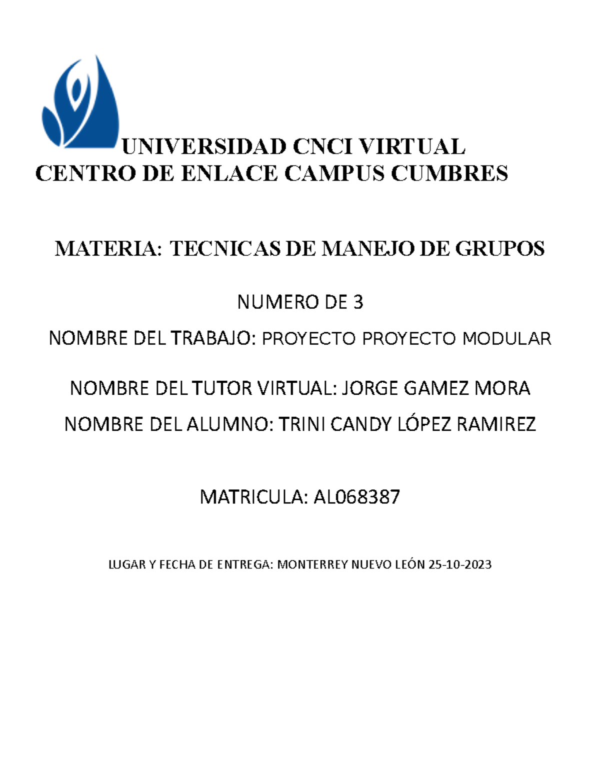 Tecnicas De Manejo De Grupo Trini López Universidad Cnci Virtual