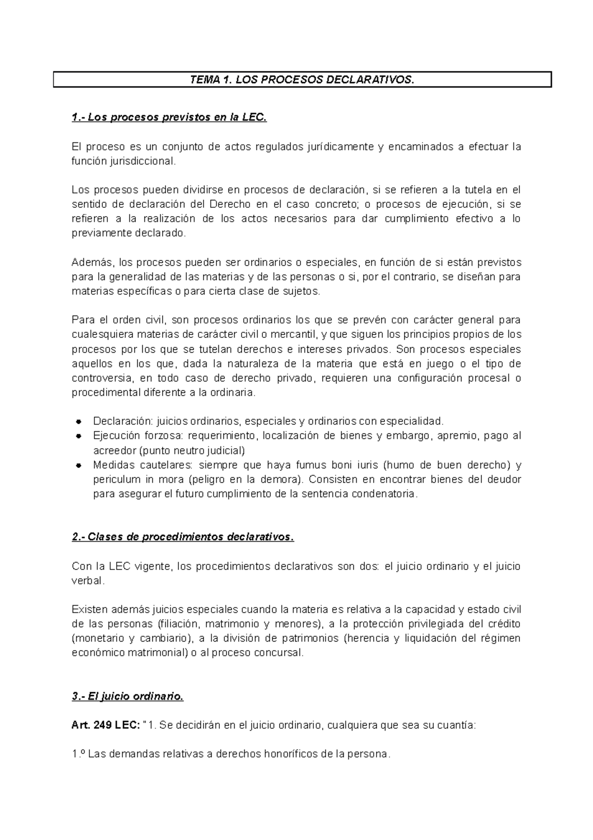 Tema 1 Libro Aspectos Fundamentales De Derecho Procesal Civil Tema 1