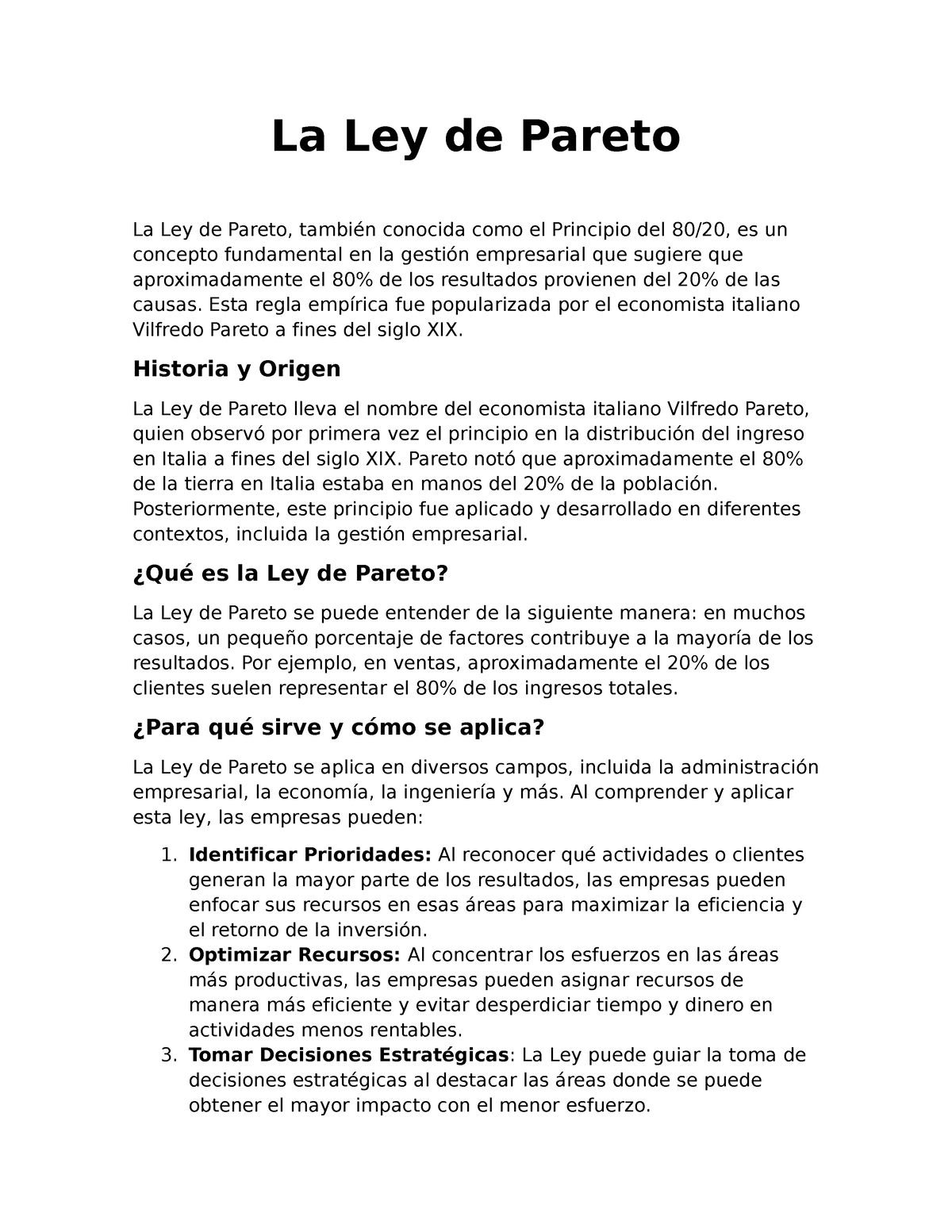 La Ley De Pareto Go La Ley De Pareto La Ley De Pareto También