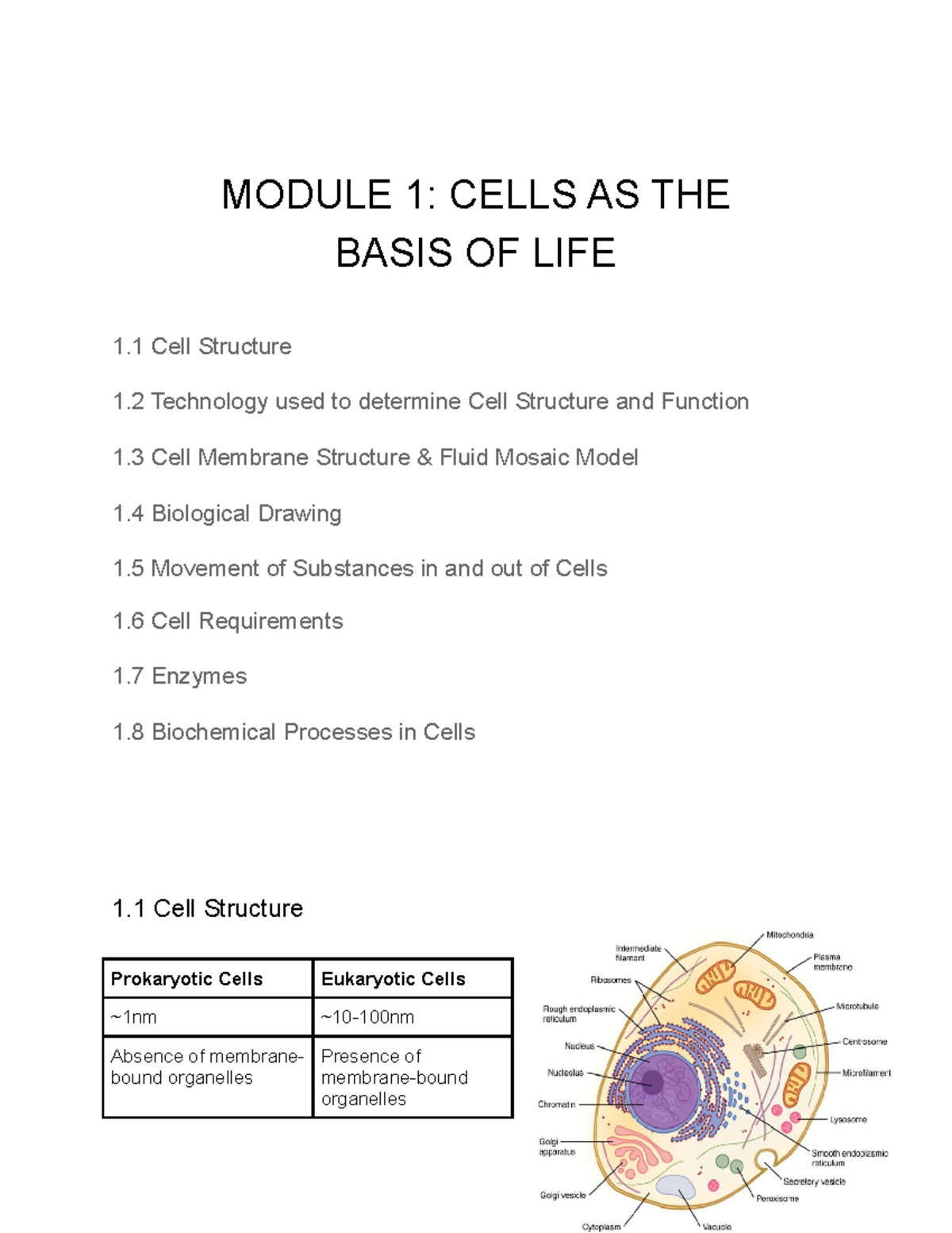 Module 1 Cells As The Basis Of Life Module 1 Cells As The Basis Of