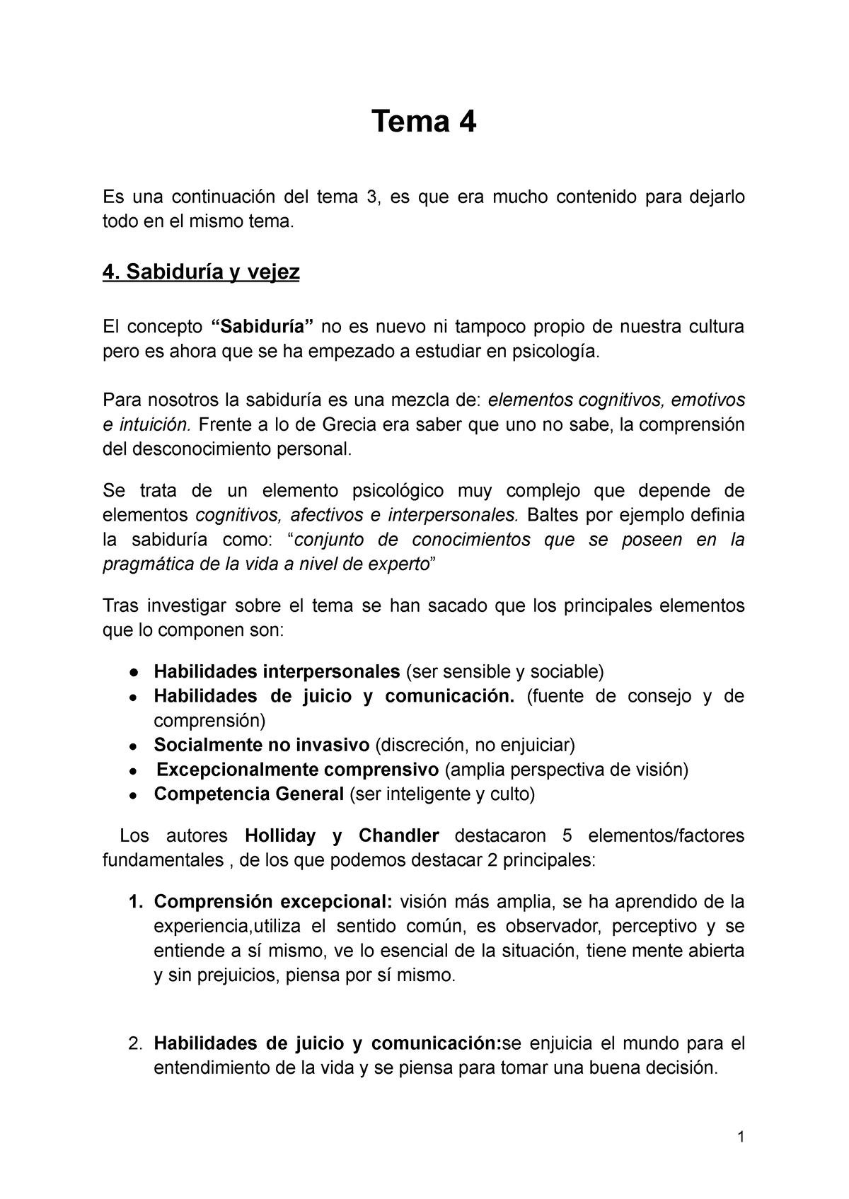 Tema 4 Se Trata De Unos Apuntes De Psicología De La Adultez Y Vejez