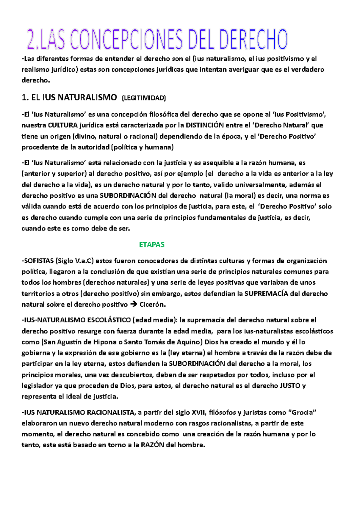 2las Concepciones Del Derecho Las Diferentes Formas De Entender El