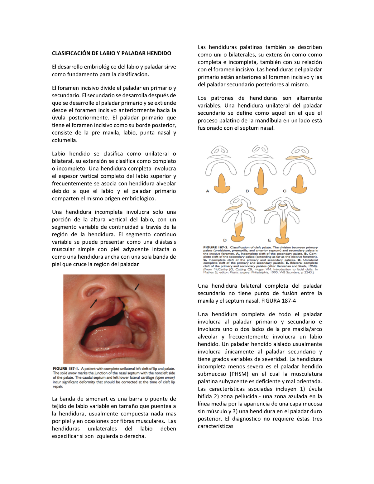 Labio Paladar Hendido ClasificaciÓn De Labio Y Paladar Hendido El