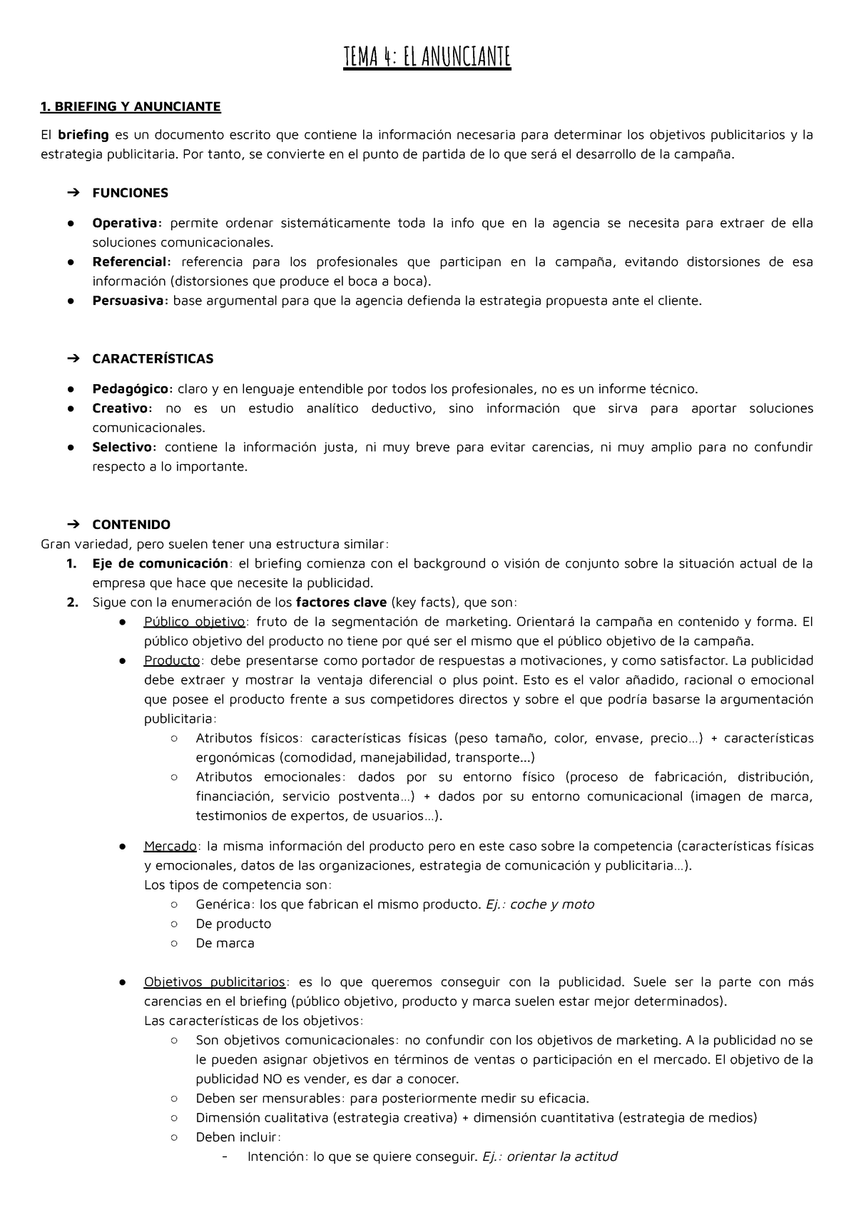 Tema 4 Resumen Del Tema 4 De Fundamentos De La Publicidad Profesor