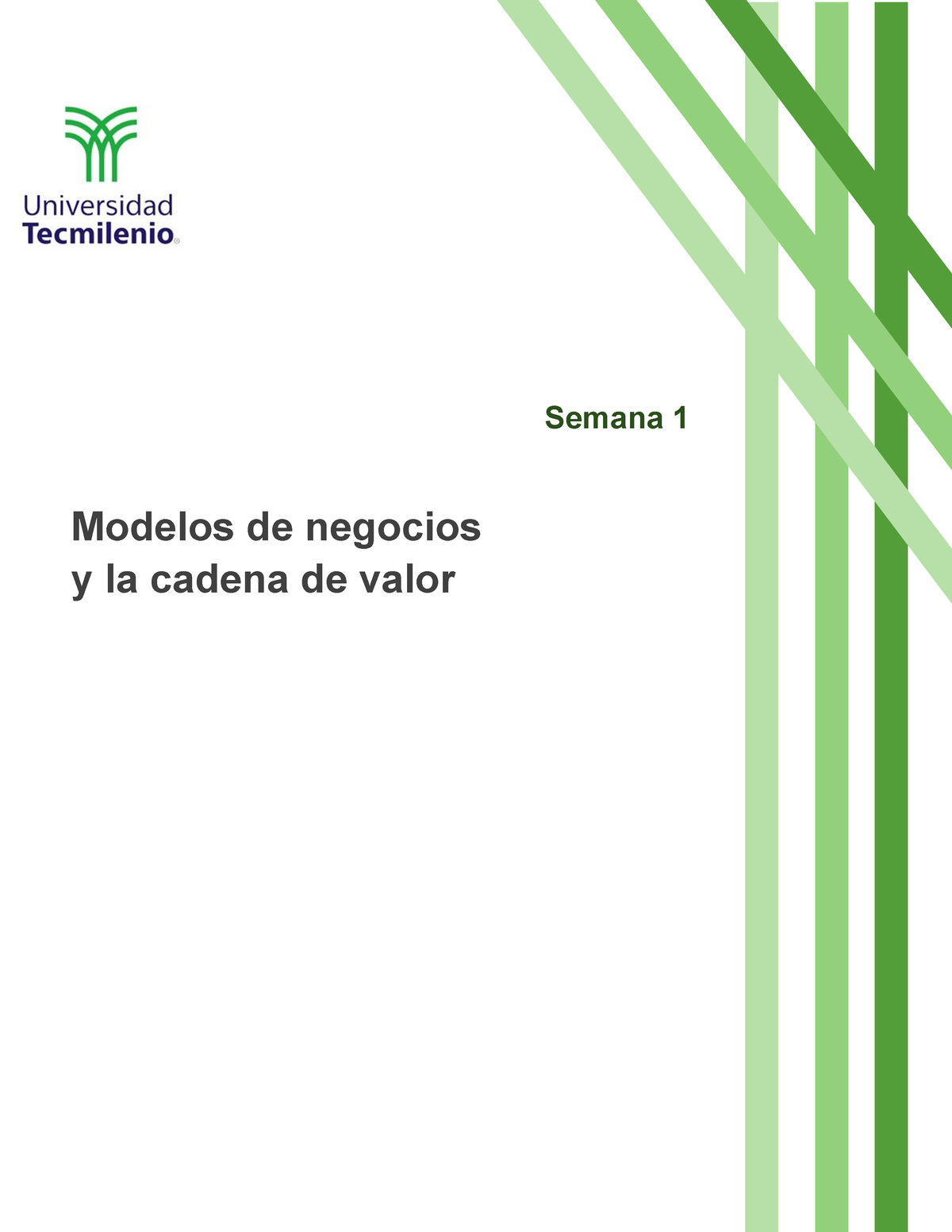 Semana 1 Modelo De Negocios Y La Cadena De Valor Modelos De