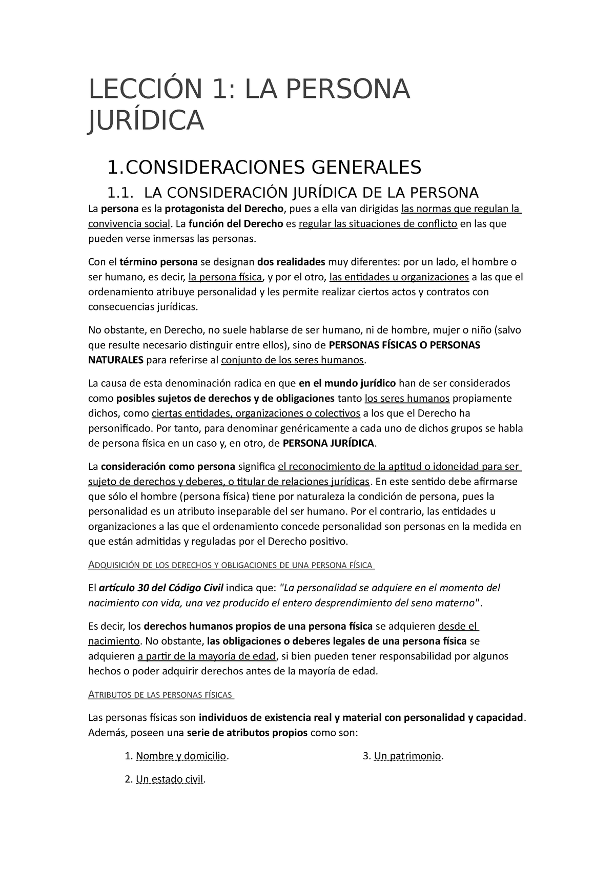 Lección 1 Curso 2ºade LecciÓn 1 La Persona JurÍdica 1 Generales 1