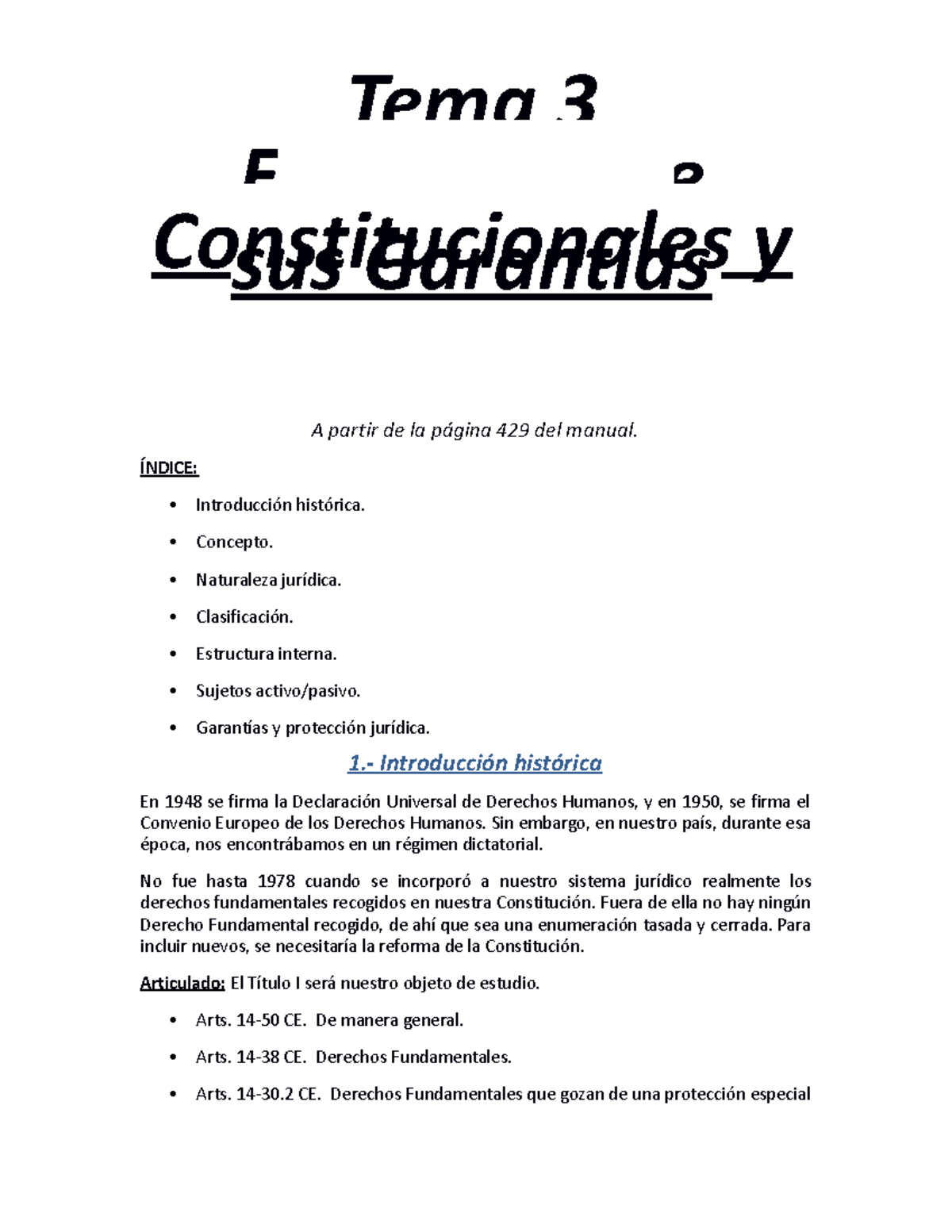 Tema 3 Apuntes Constitucional Tema 3 El Sistema De Derechos Y