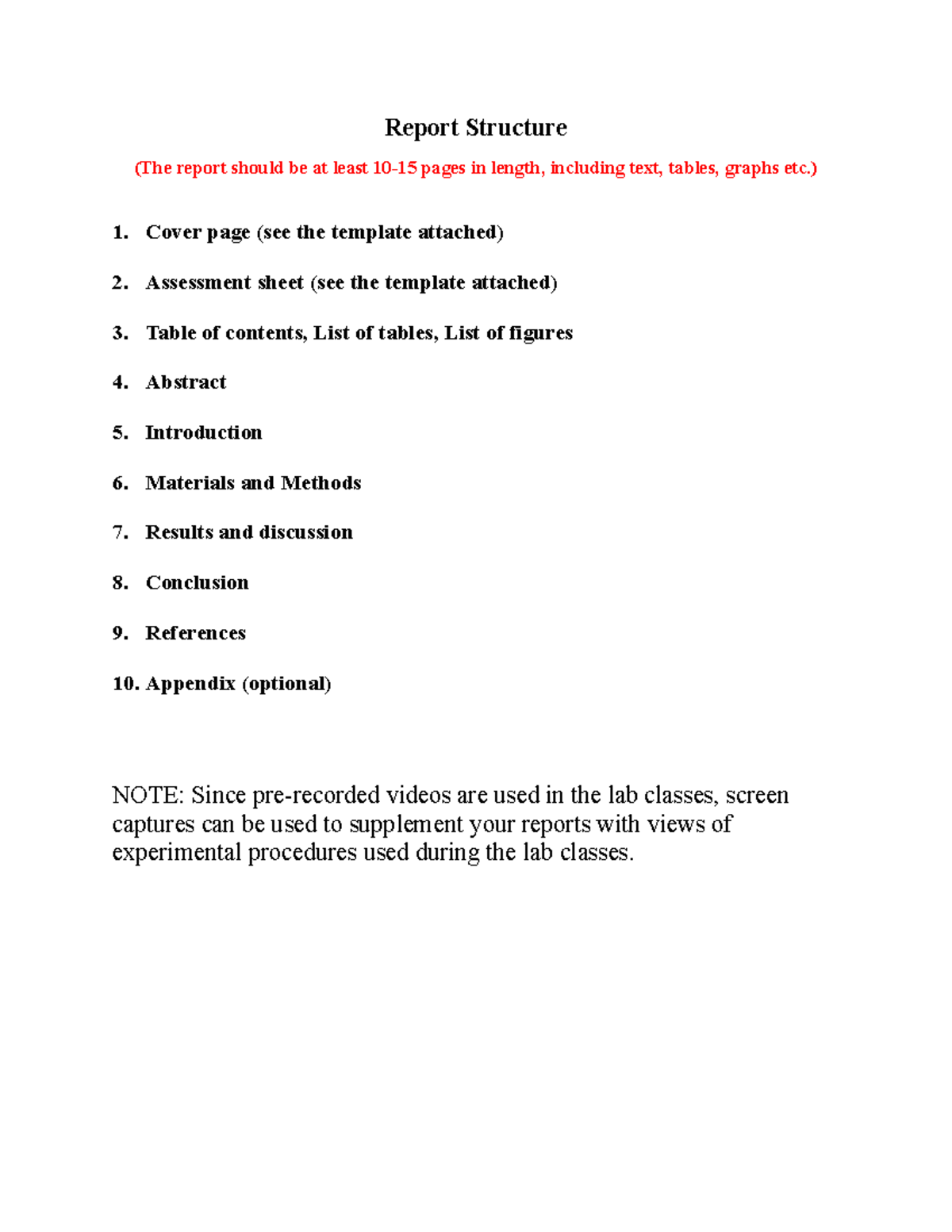 Concrete Lab Report Structure And Assessment Sheet 2021 Report