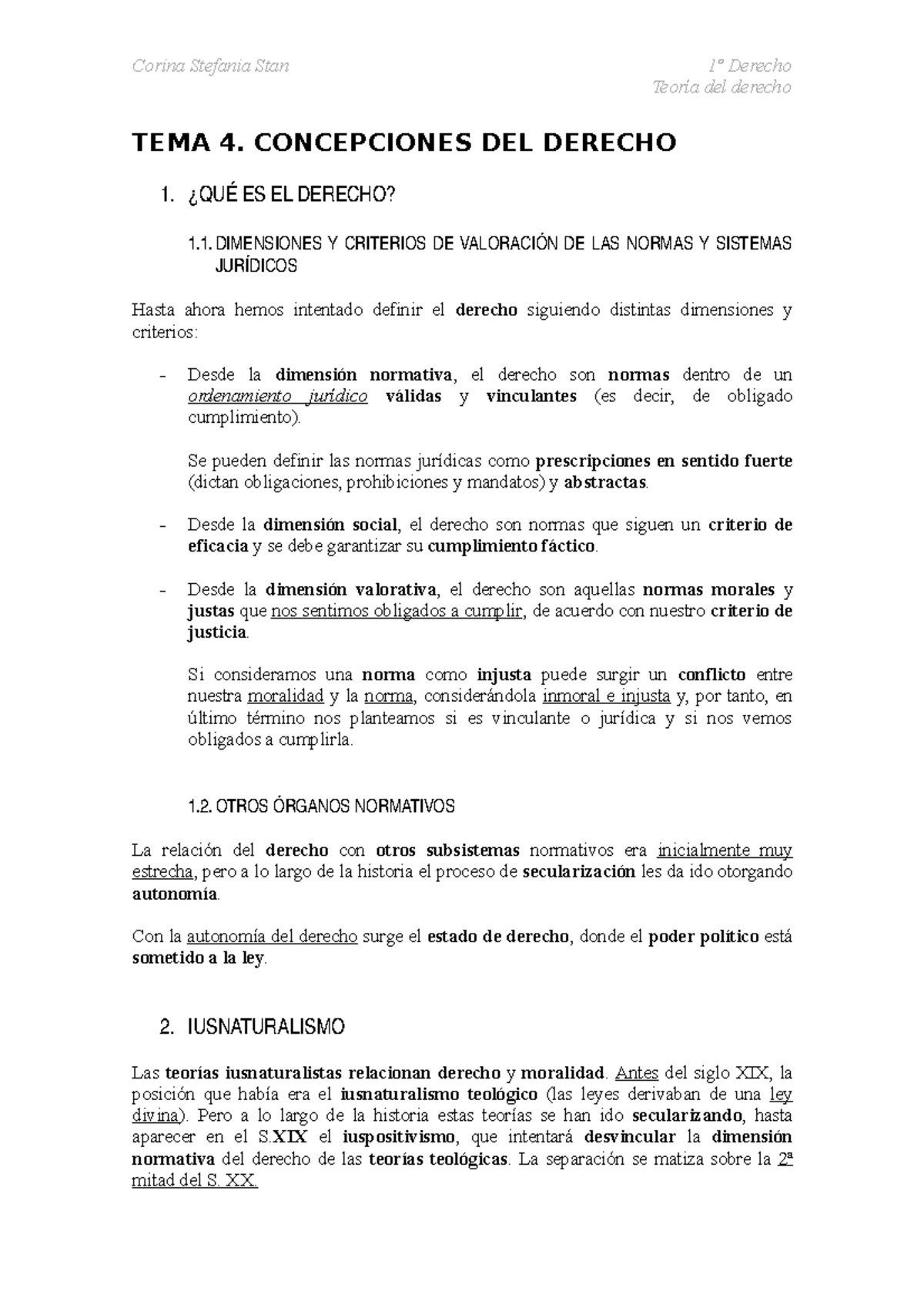 Tema 4 Concepciones Del Derecho Teoría Del Derecho Tema 4