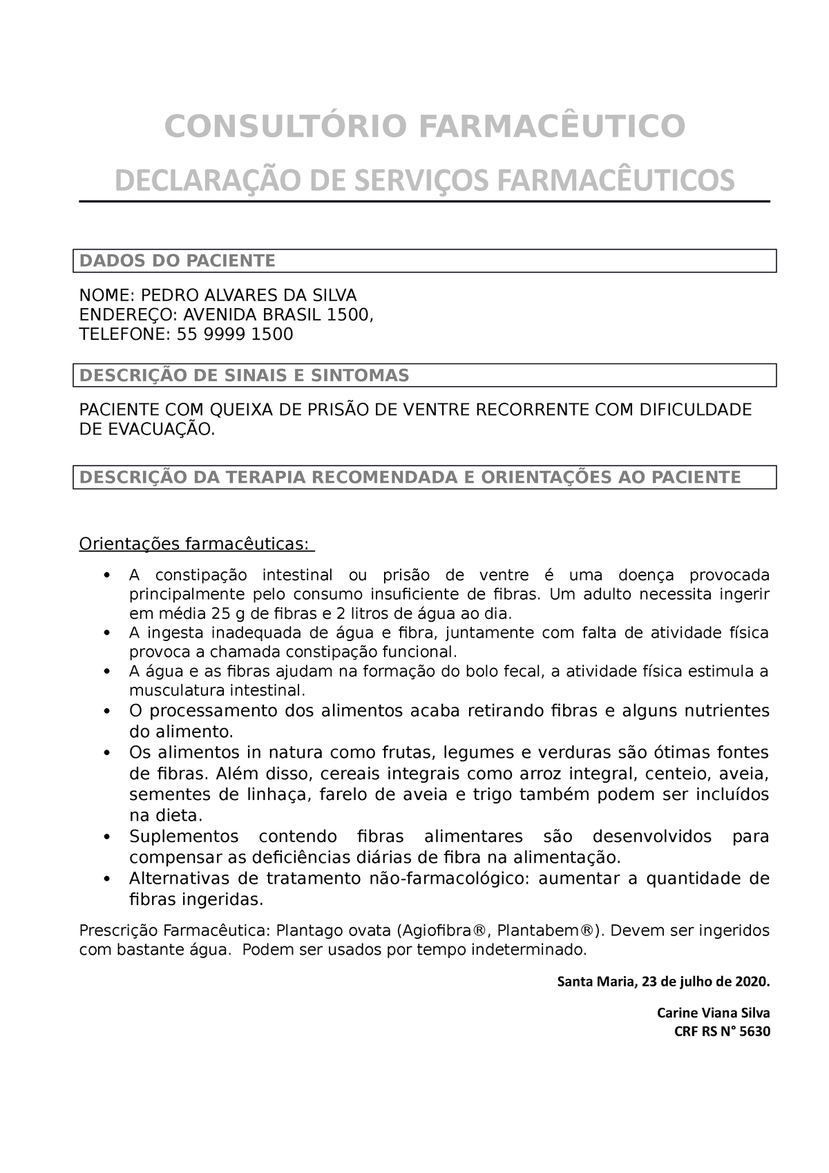 Exemplo De Prescrição Farmacêutica 3 Legislação Farmacêutica