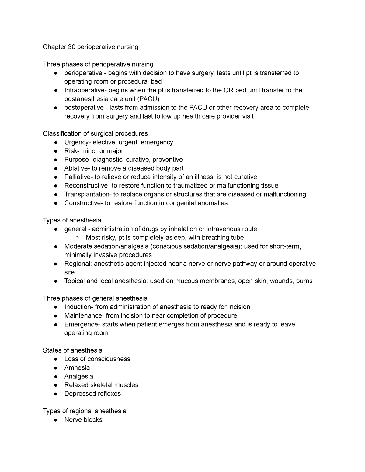 Chapter 30 Perioperative Nursing Chapter 30 Perioperative Nursing