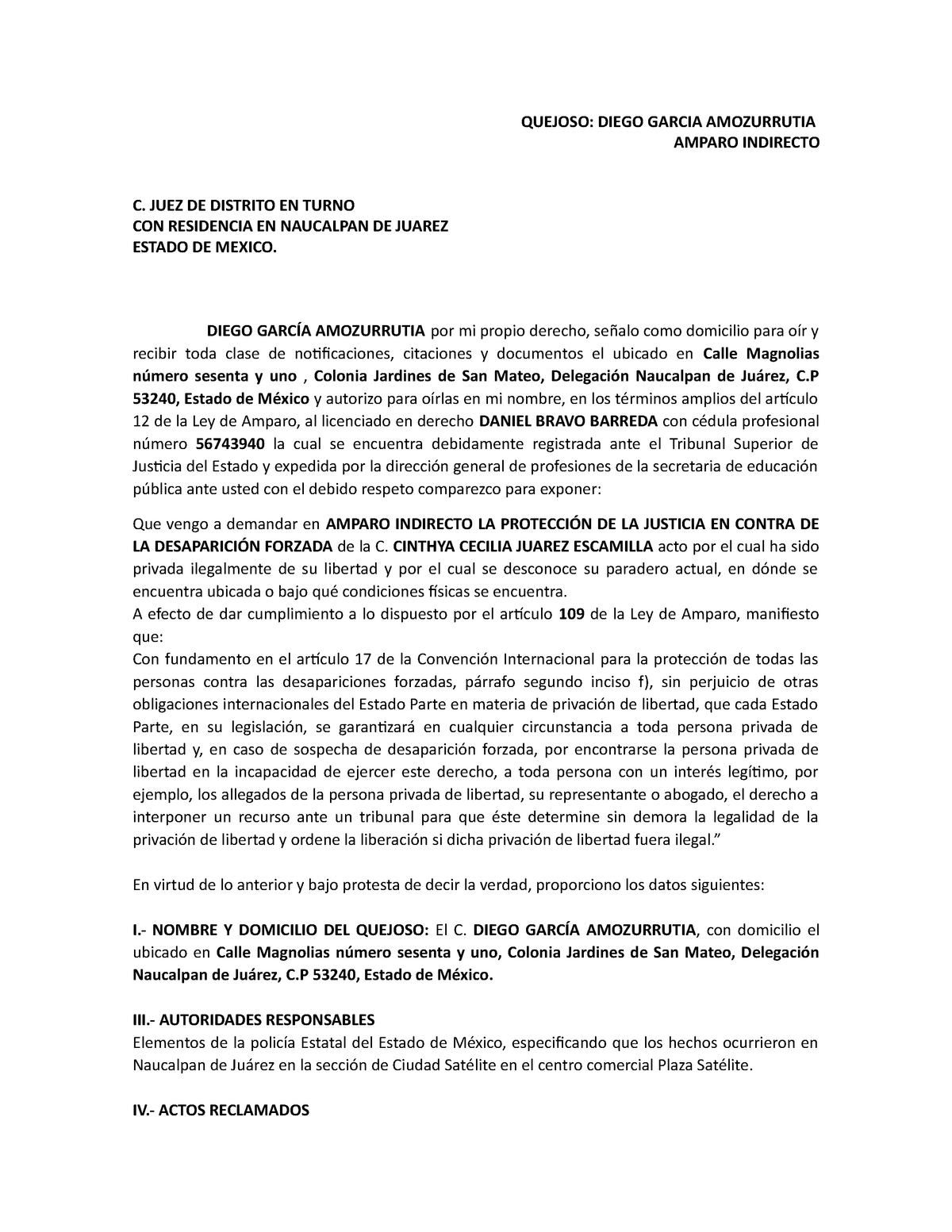 Practica Forense De Amparo Uvm Esquema Demanda De Amparo Indirecto