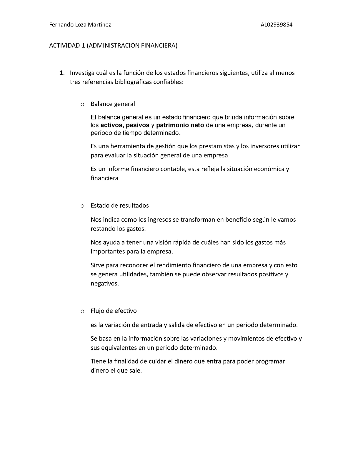 Actividad 1 Administracion Financiera Tecmilenio 2022 Actividad 1