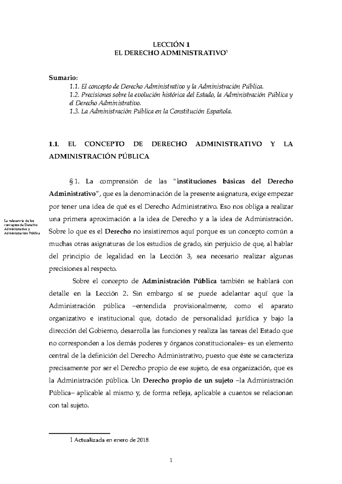 Lección 1 Tema 9 LecciÓn 1 El Derecho Administrativo 1 Sumario 1