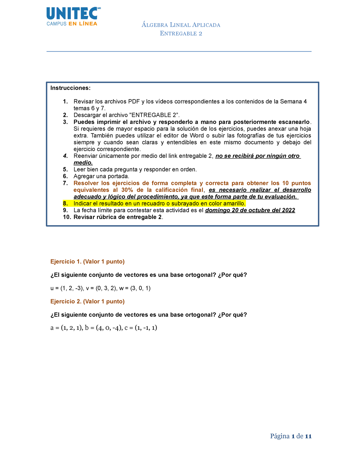 Entregable 2 Álgebra Lineal Aplicada Resuelto Entregable 2