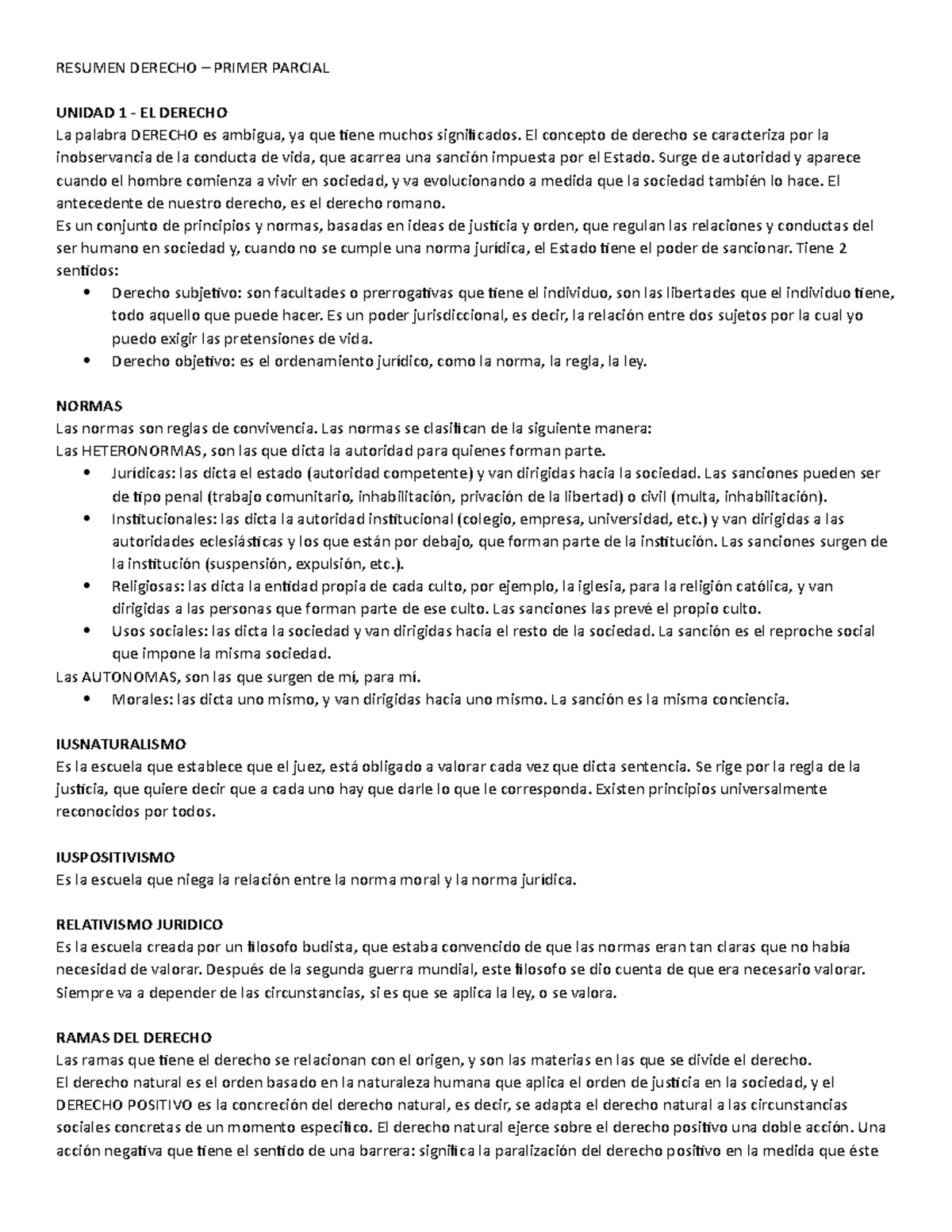 Resumen Derecho Primer Parcial Resumen Derecho Primer Parcial