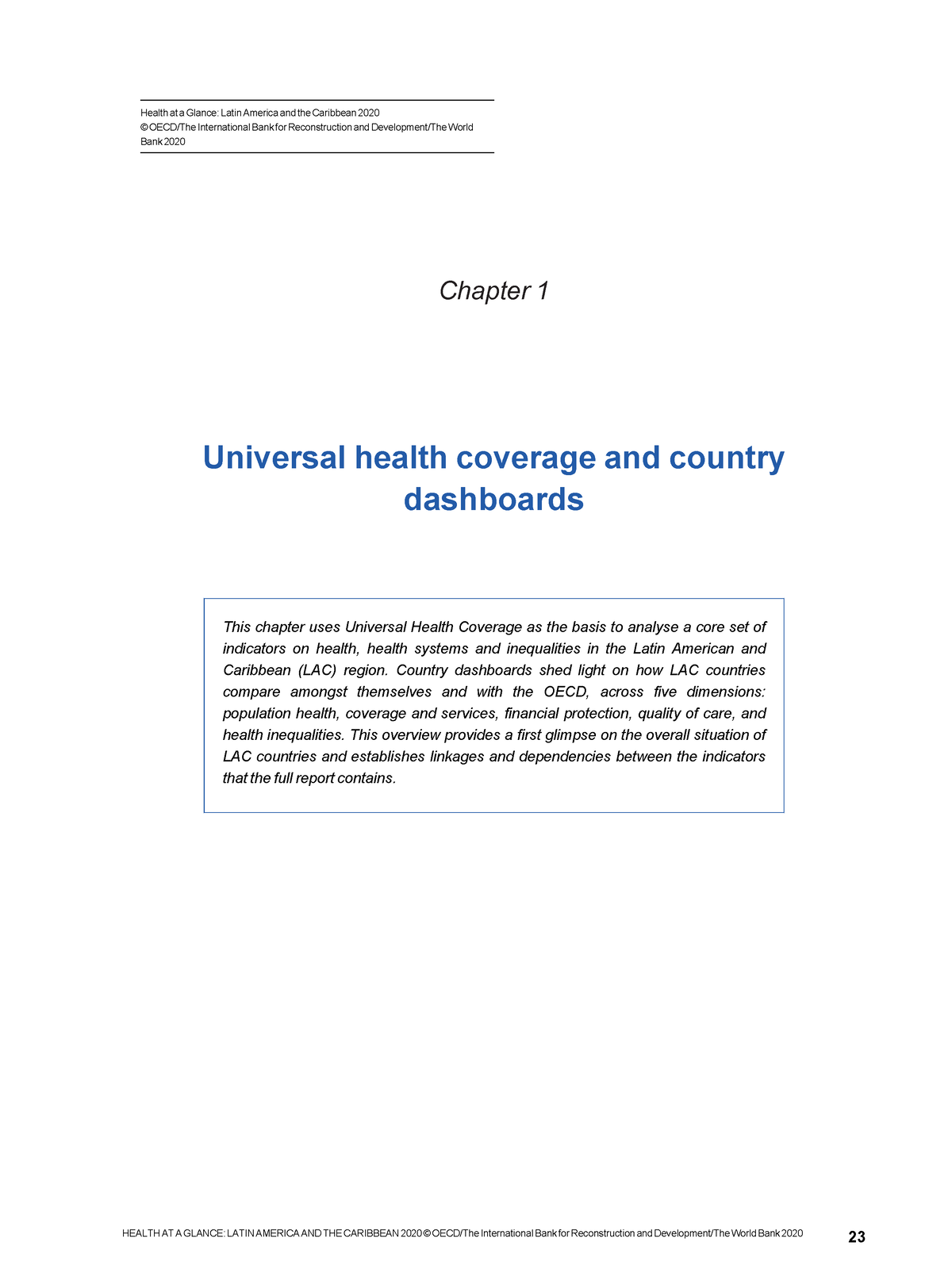 Health Latin America Health At A Glance Latin America And The