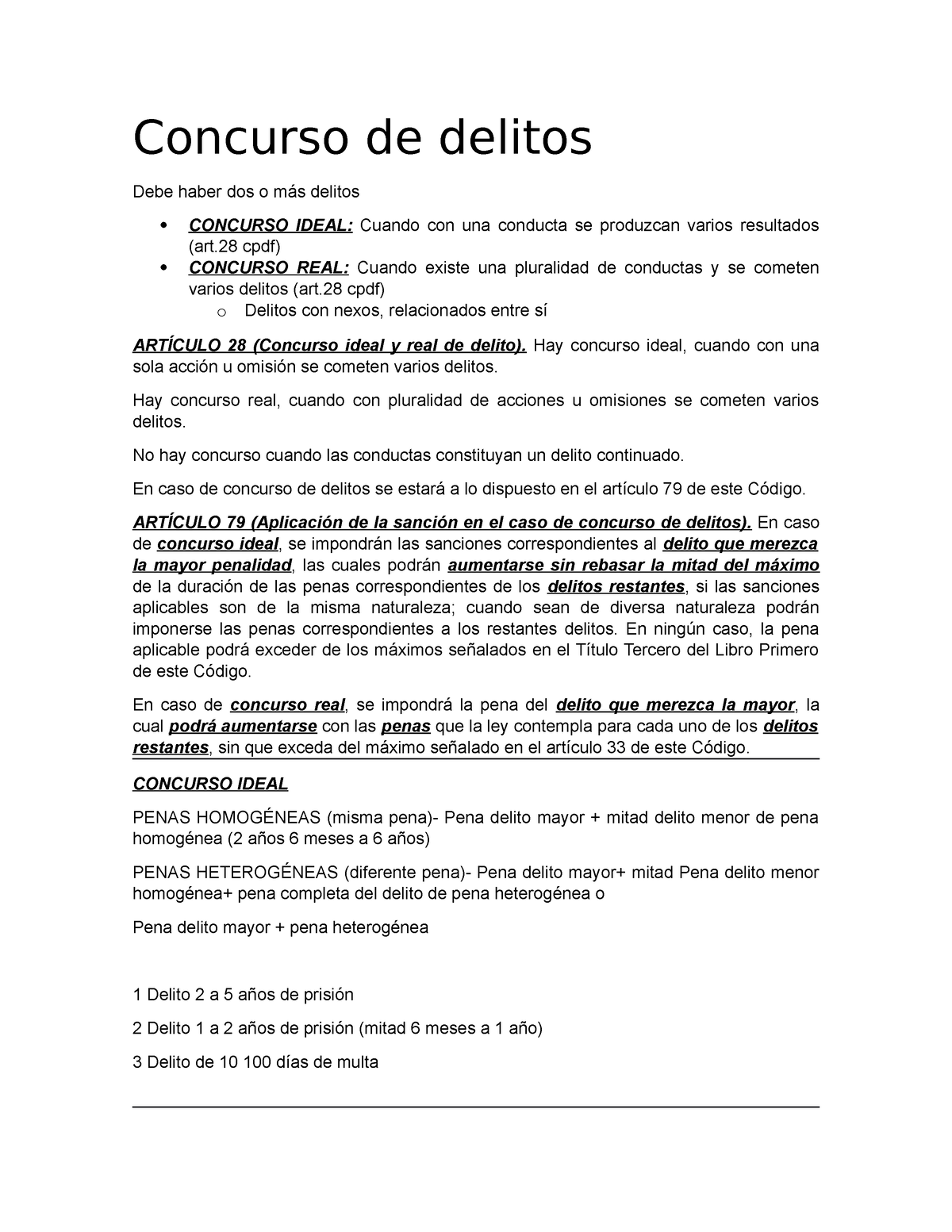 Concurso De Delitos Concurso De Delitos Debe Haber Dos O Más Delitos