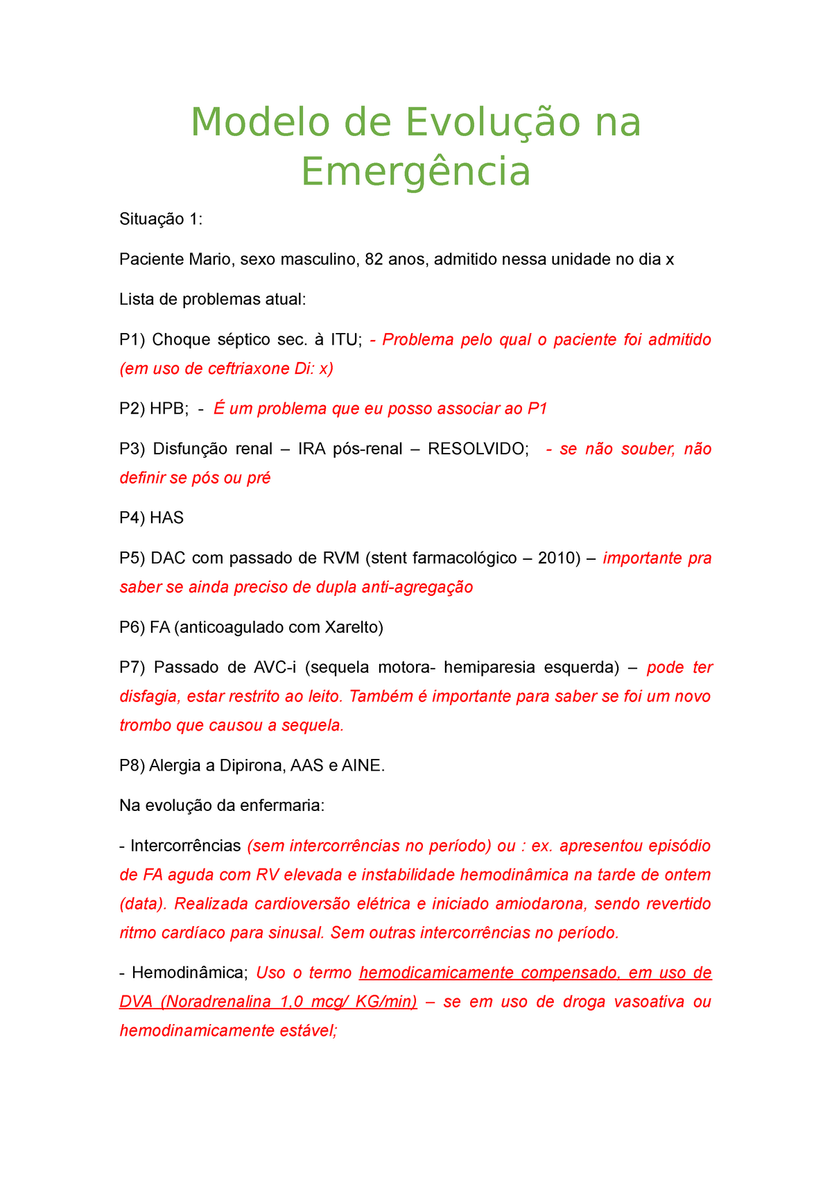 Modelo De Evolucao Na Emergencia Modelo De Evolução Na Emergência