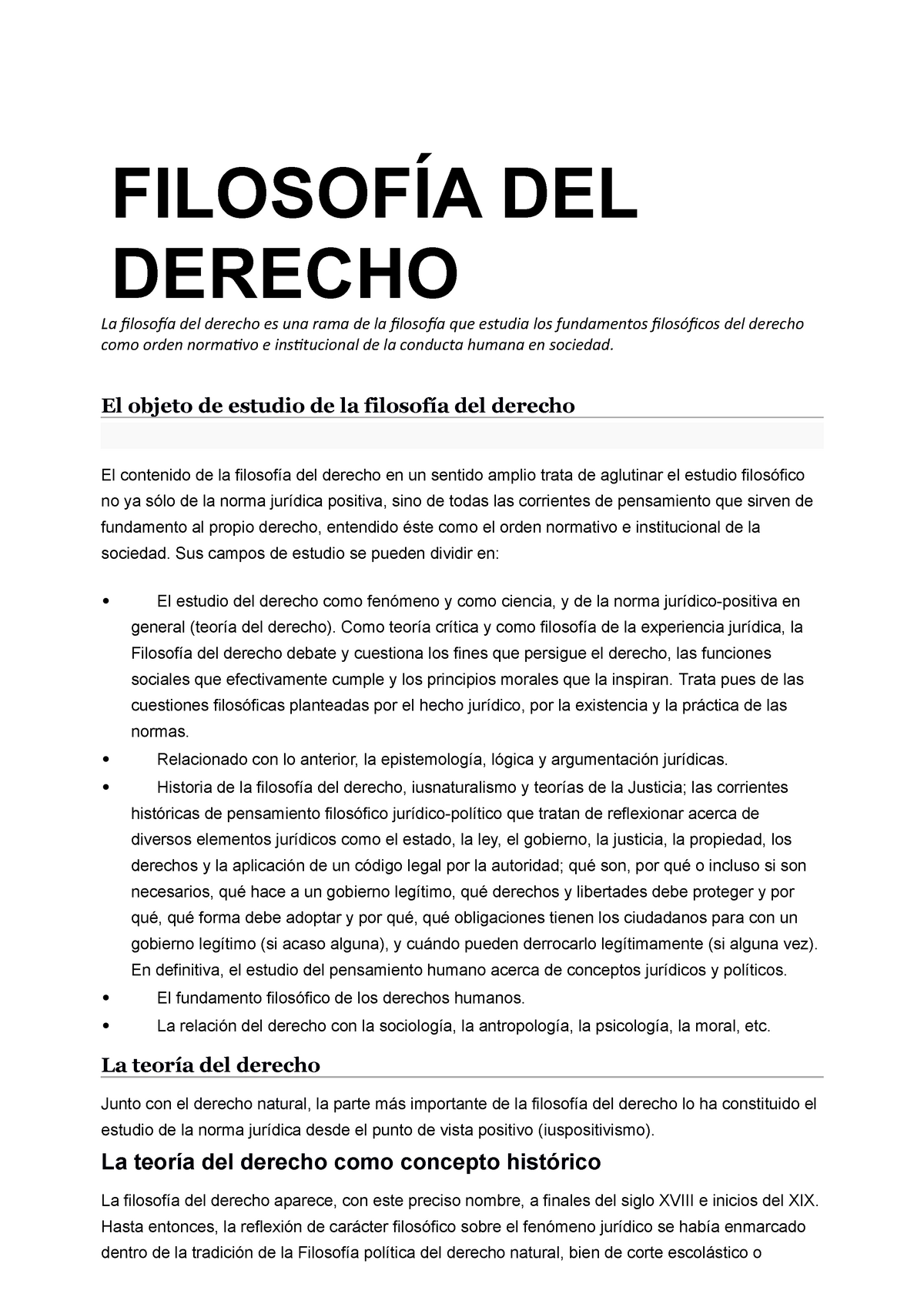 Filosofia Del Derecho Apuntes Tema 1 FilosofÍa Del Derecho La