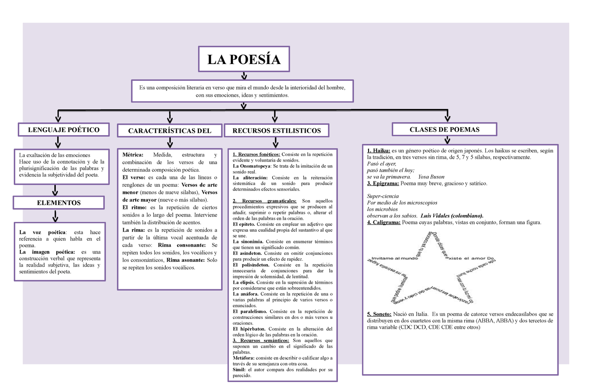 Mapa Conceptual De La Poesia La PoesÍa 1 Recursos Fonéticos