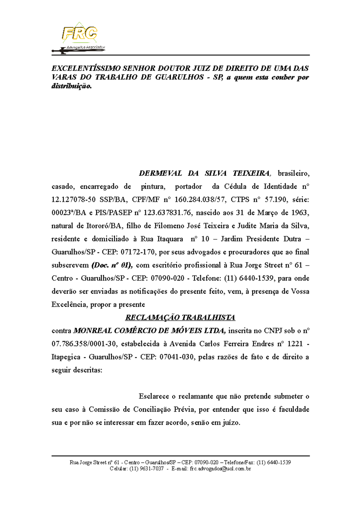 Dermeval Modelo De Peça Prática Processual Nos Moldes Da Legislação