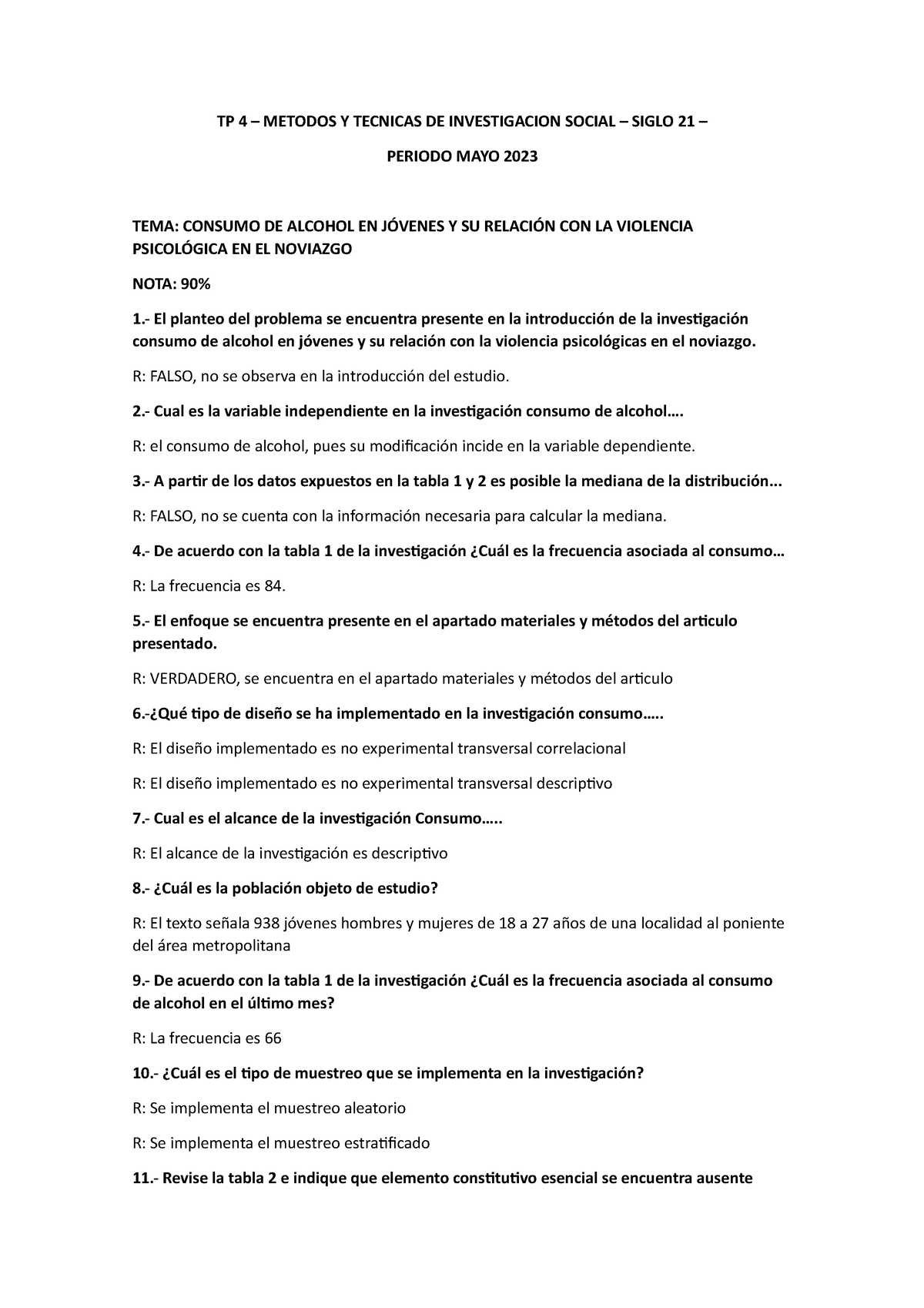 Tp 4 Metodos Y Tecnicas De Investigacion Social Nota 90 Tp 4