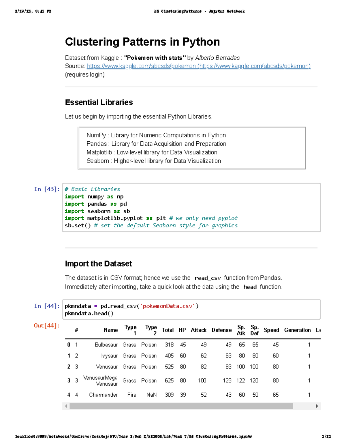 M5 Clustering Patterns Jupyter Notebook Clustering Patterns In