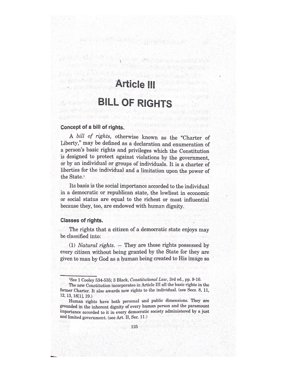 Article 3 Bill Of Rights Reading 1 Political Science Studocu