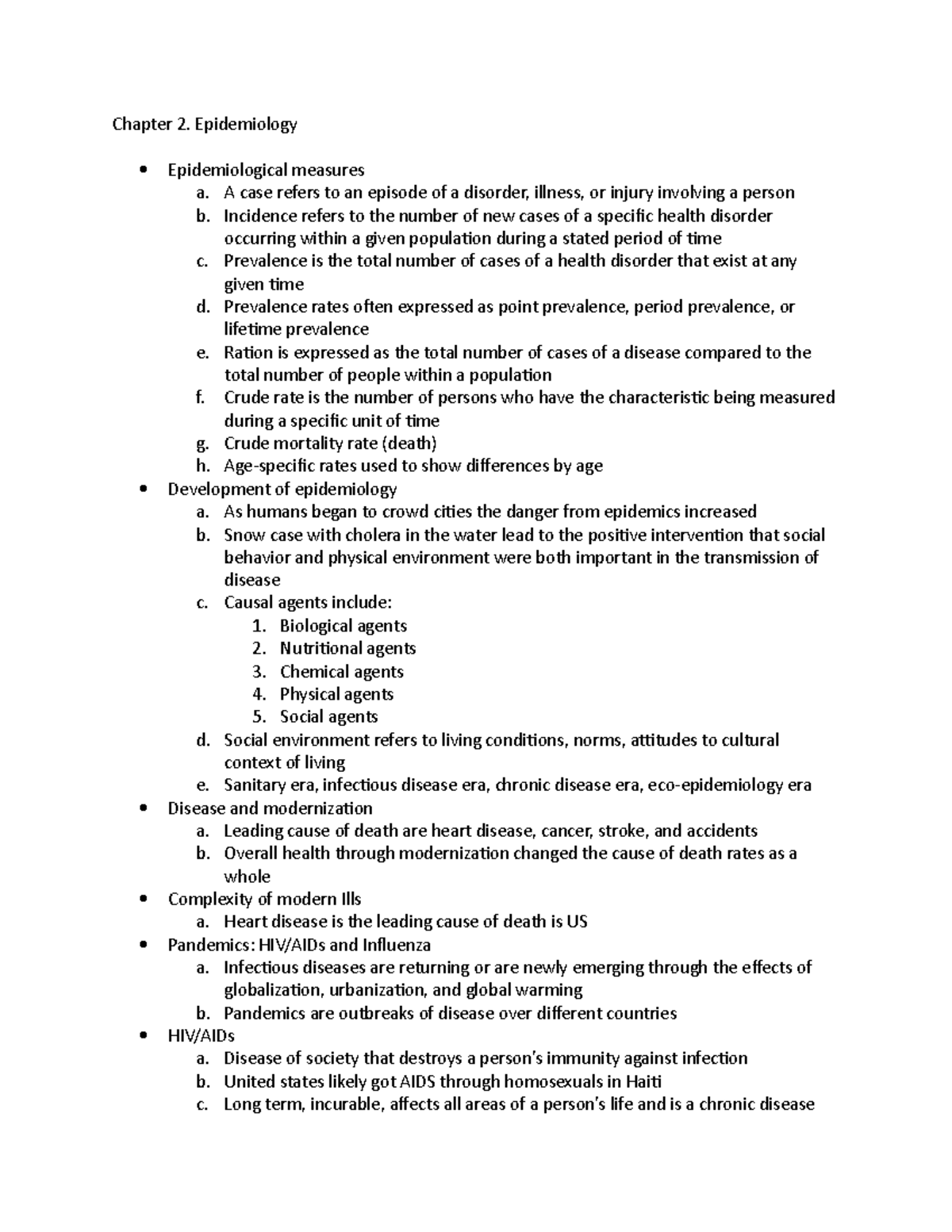 Chapter 2 Lecture Notes 2 Chapter 2 Epidemiology Epidemiological