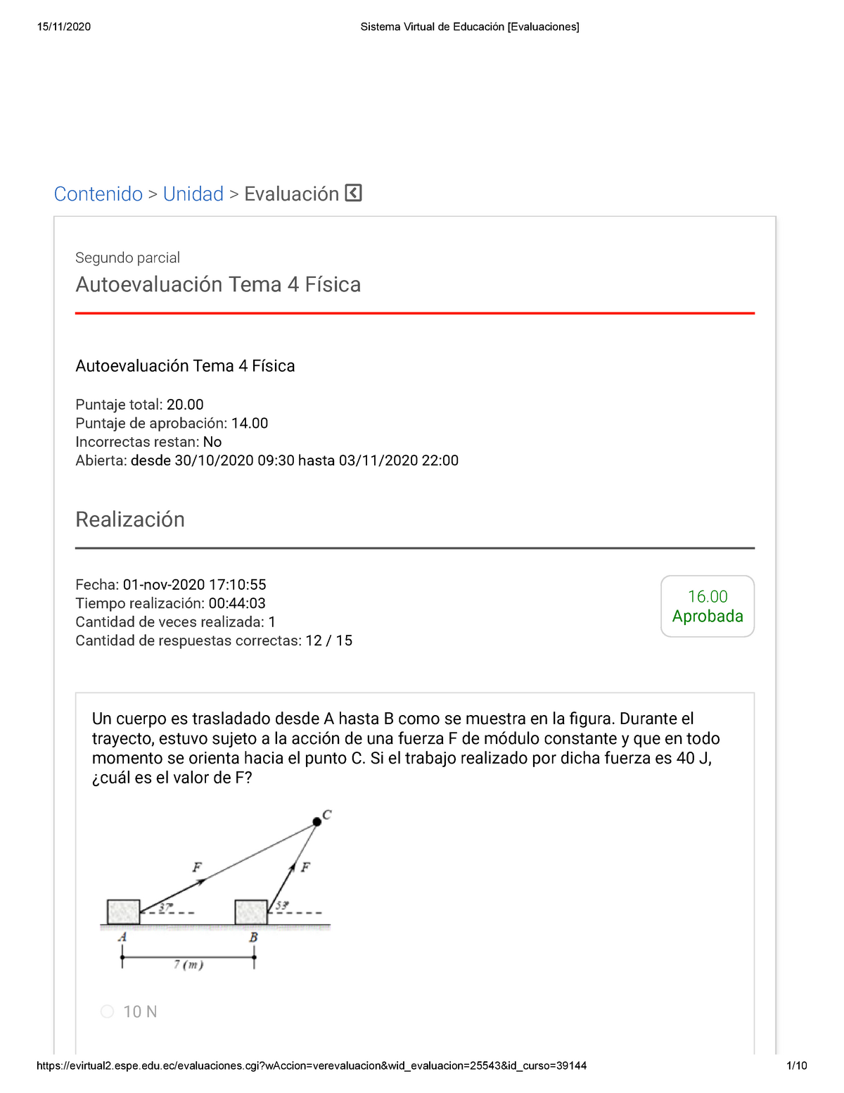 Física 2021 Parcial Contenido Unidad Evaluación Fecha 01 Nov