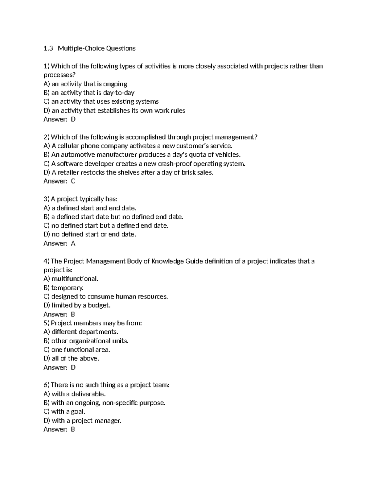 Engr 301 Mcqs Midterm 1 Multiple Choice Questions Which Of The