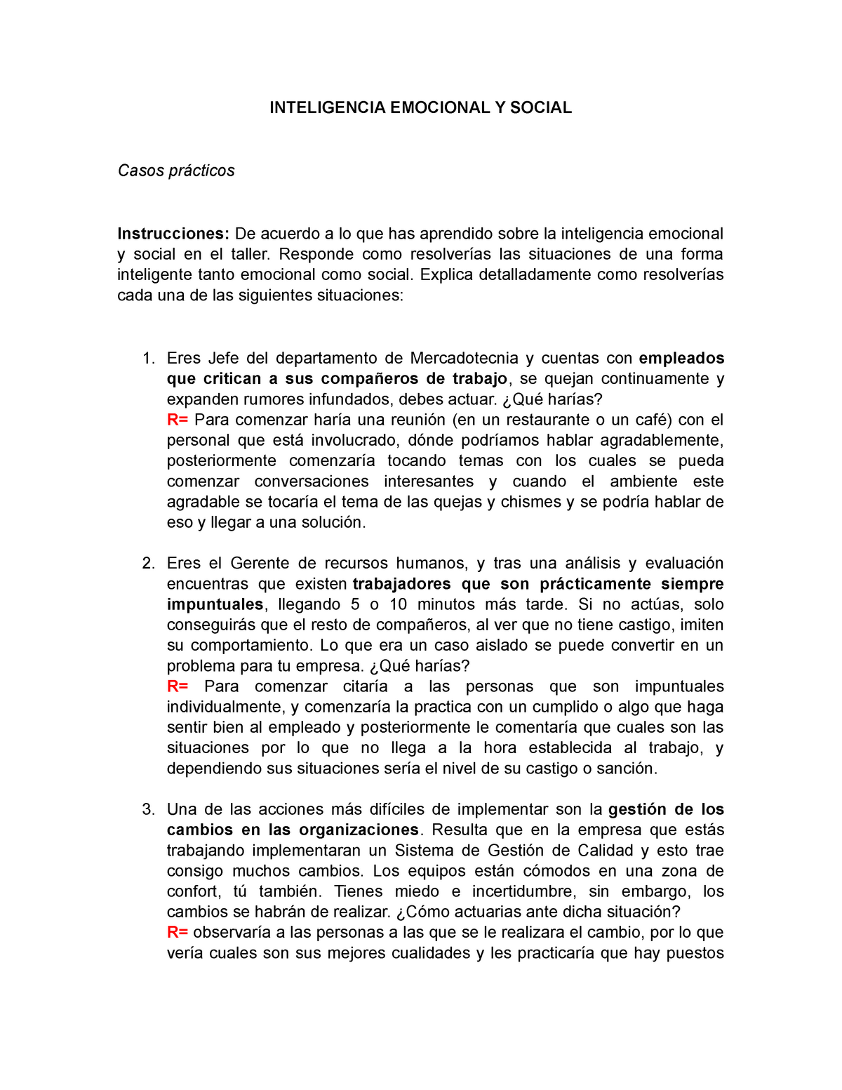 Casos Practicos Herrera Inteligencia Emocional Y Social Casos