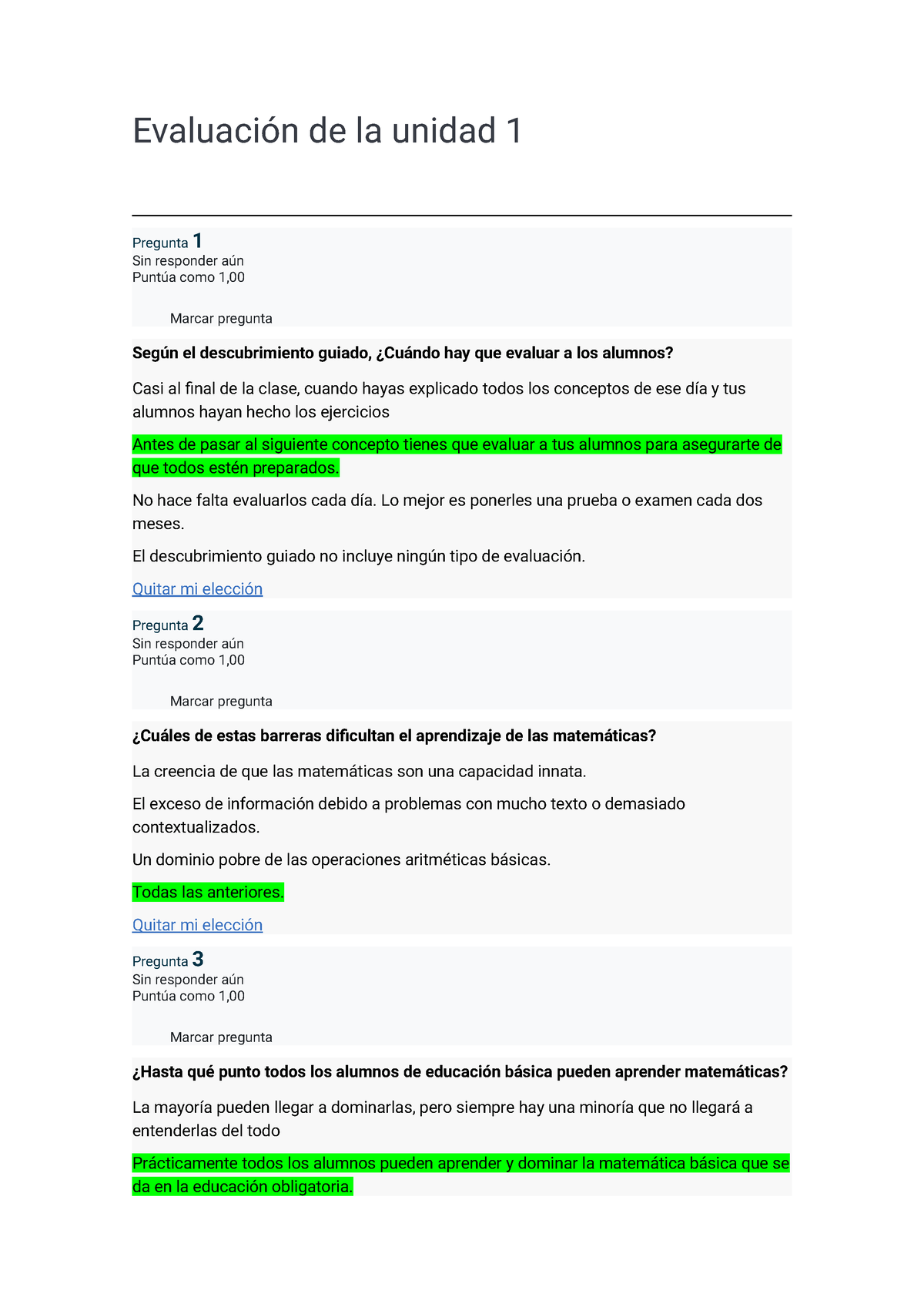 Mate Profuturo Curso Evaluación De La Unidad 1 Pregunta 1 Sin