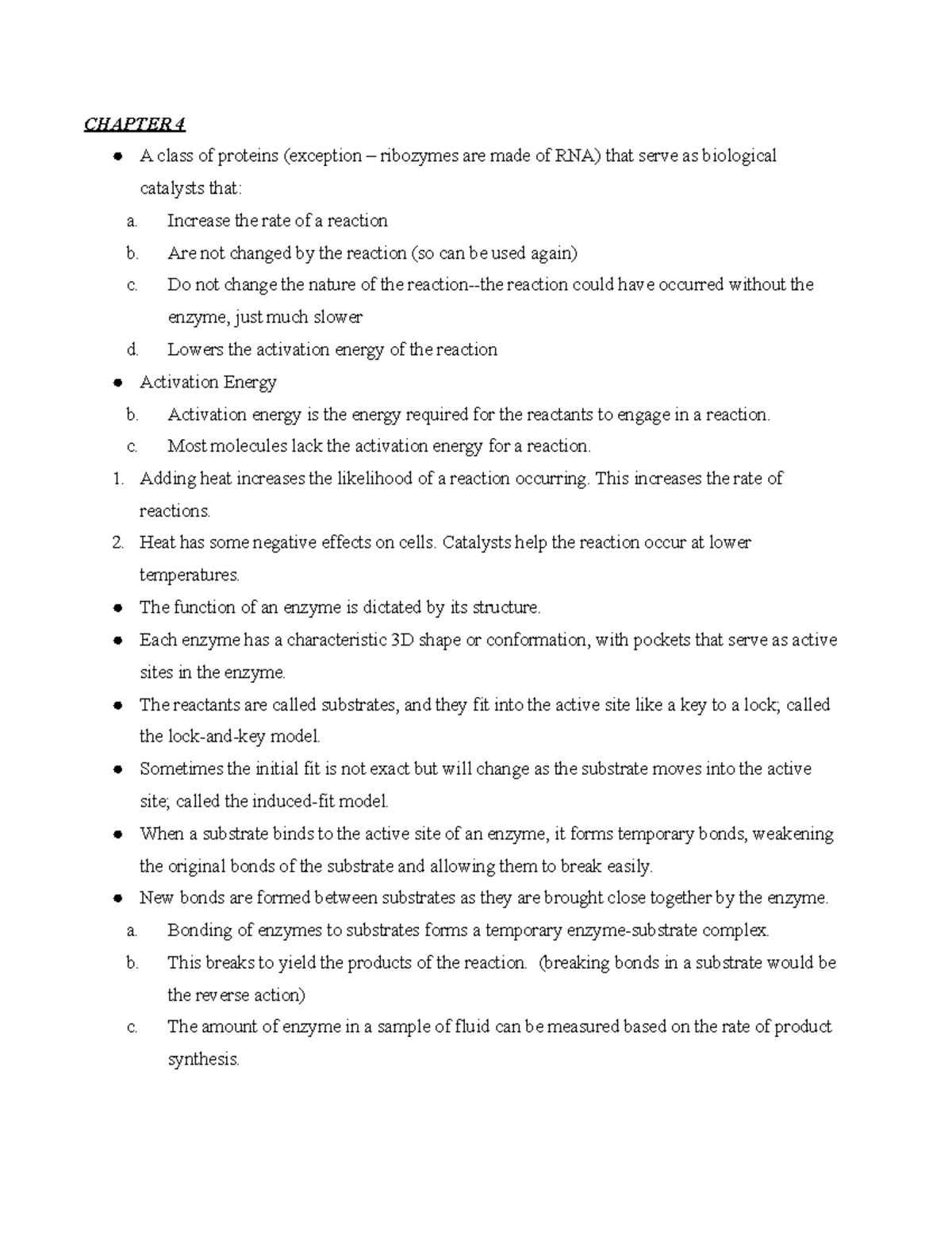 Biol 3430 Notes Chapter 4 Chapter 4 A Class Of Proteins Exception