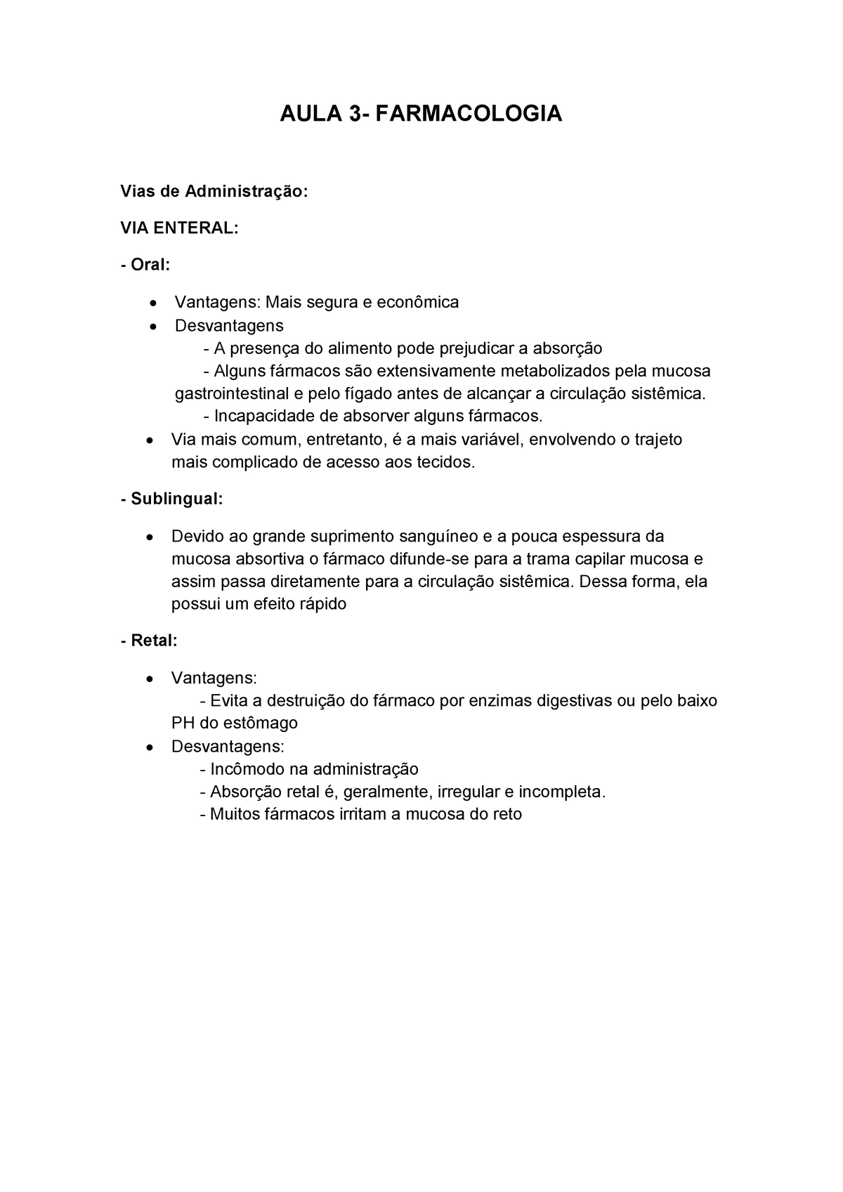 Aula 3 Estudo Sobre As Vias De Administração De Medicamentos Aula 3