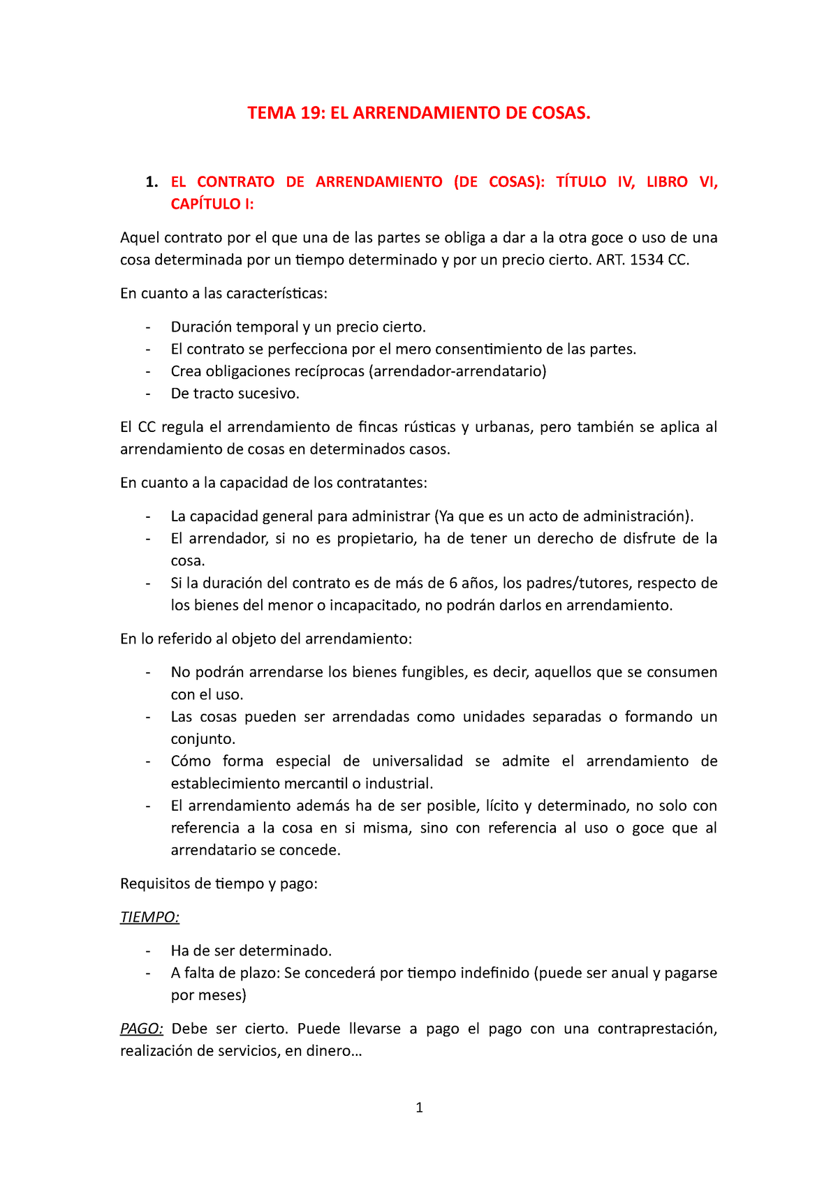 Esquema Tema 19 Apuntes Del Segundo Cuatrimestre De Derecho Civil 2