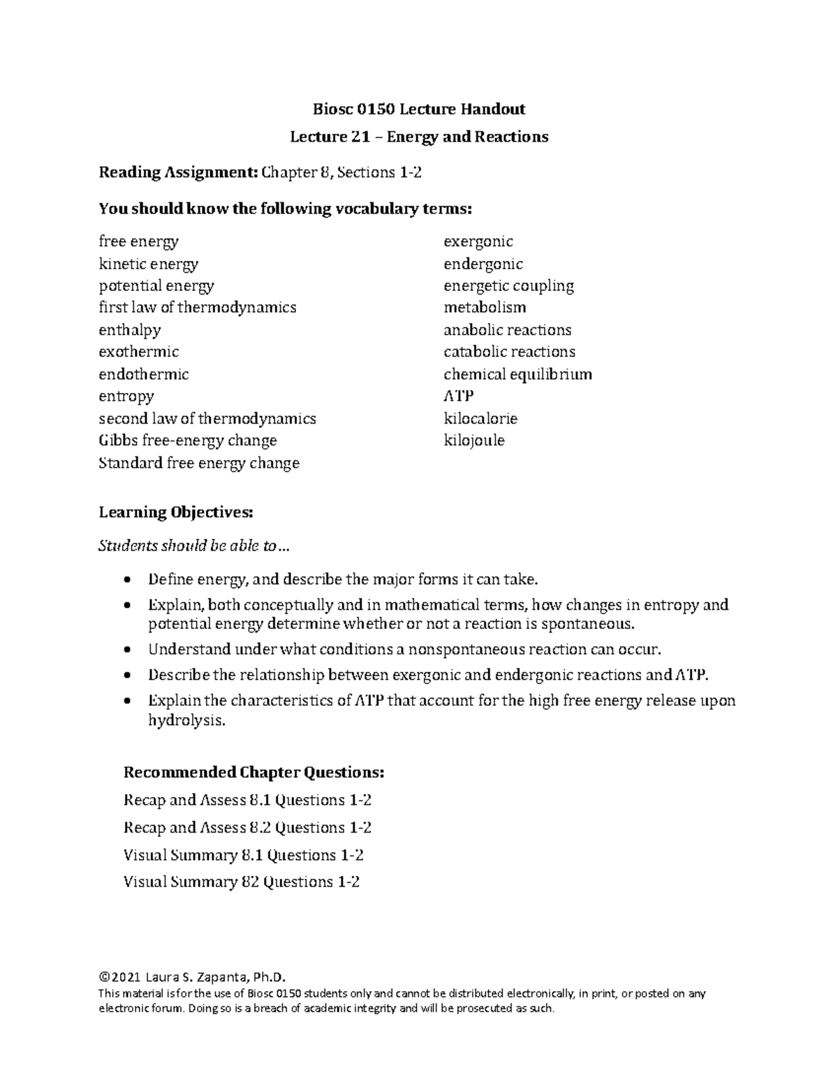 Kami Export Lecture 21 Handout ©2021 Laura S Zapanta Ph