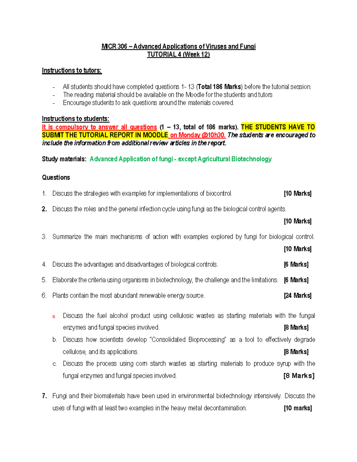 Micr 306 Tut4 For Studnts 2022 Micr 306 Advanced Applications Of