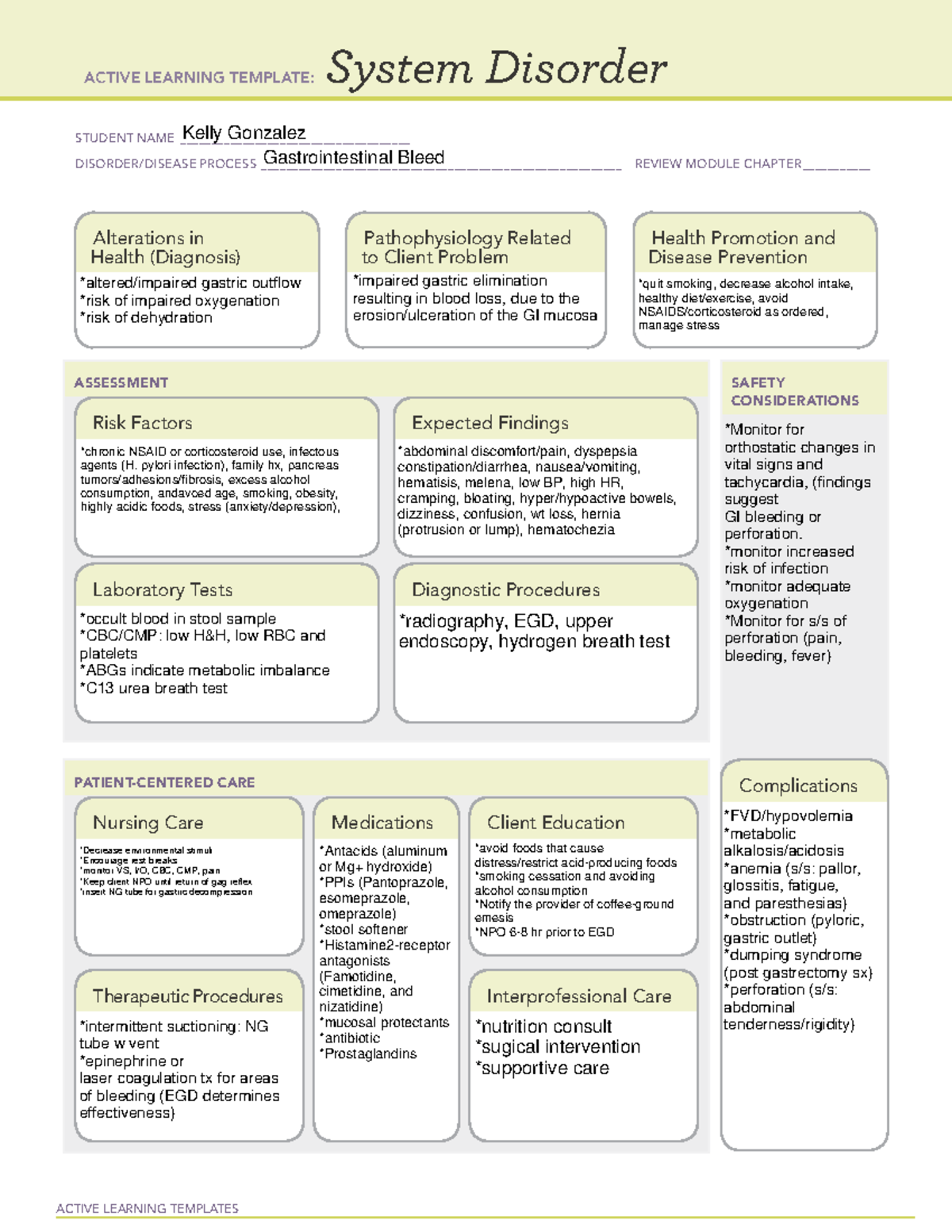 System Disorder Active Learning Template