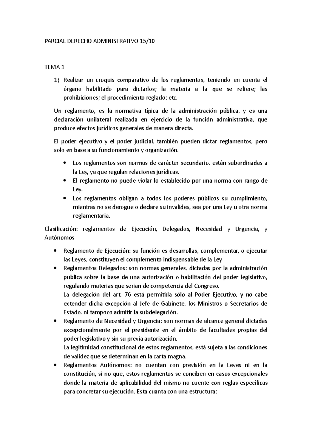 Parcial Derecho Administrativo Tema 1 Mes De Octubre 2021 Parcial