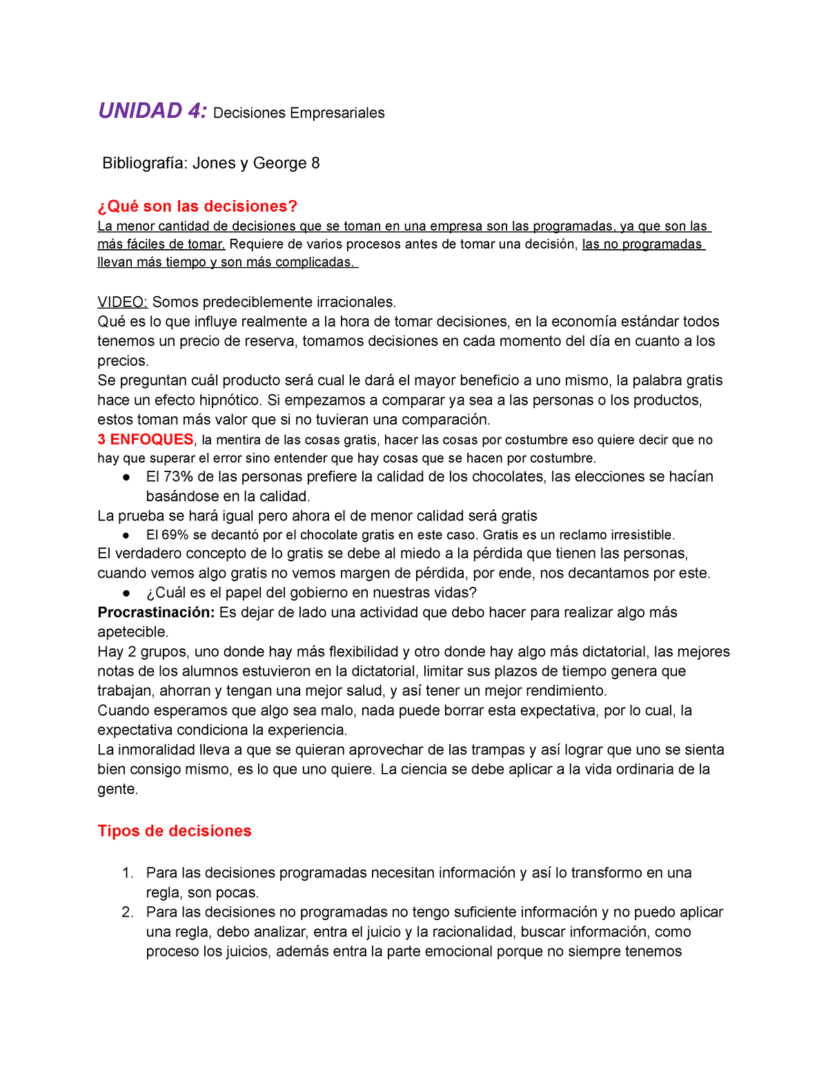 02 Res Adm Ii Resumen De La Materia Adm Ii Unidad 4 Decisiones