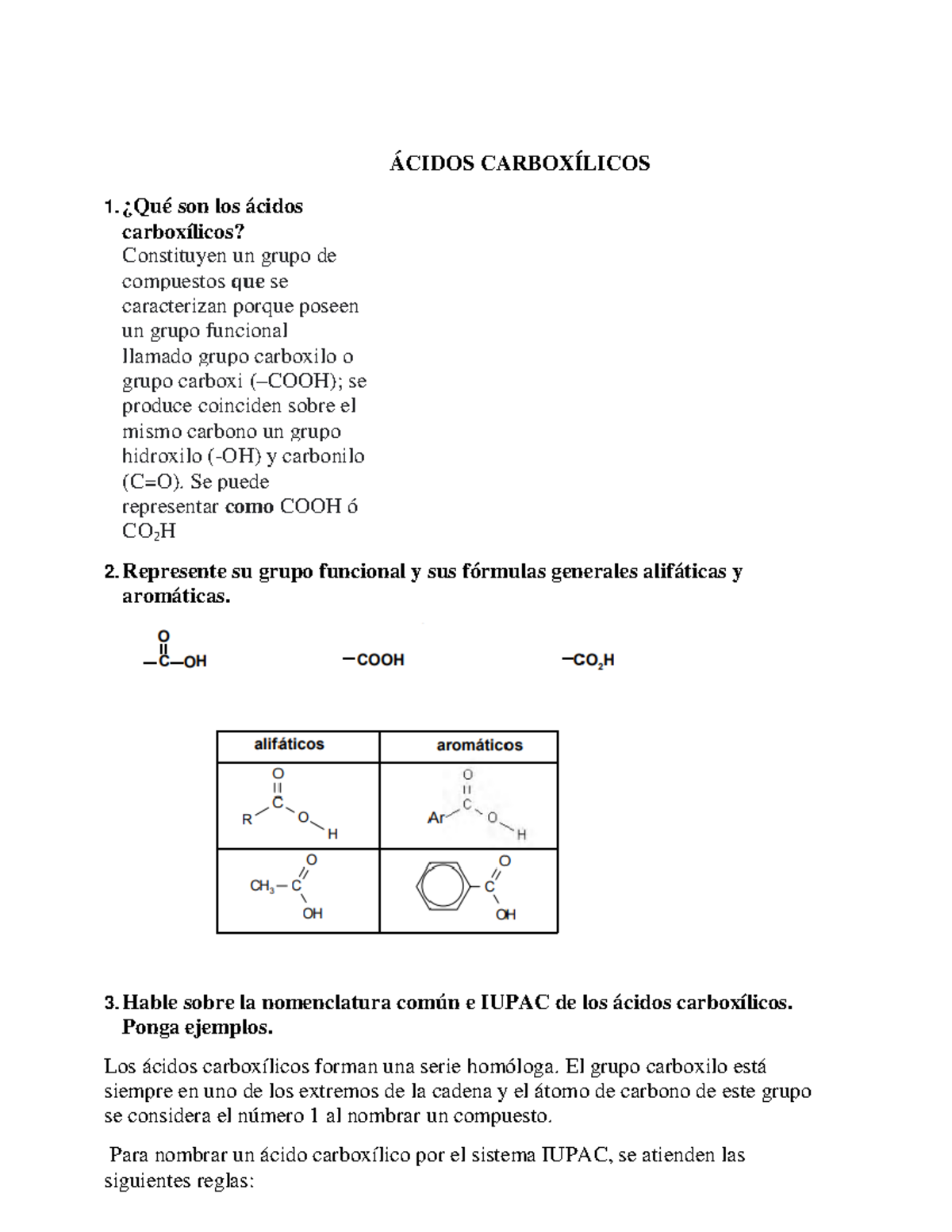 Guia Acidos Terminada 1 ¿qué Son Los ácidos Carboxílicos