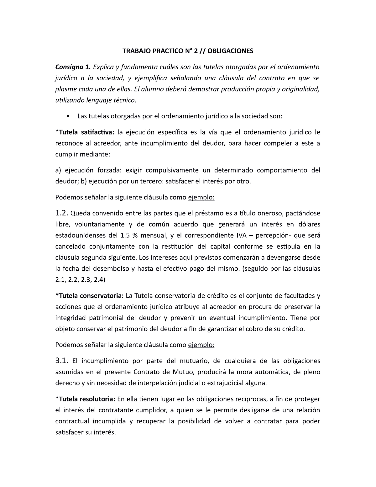 Tp 2 Obligaciones Trabajo Practico N° 2 Obligaciones Consigna 1