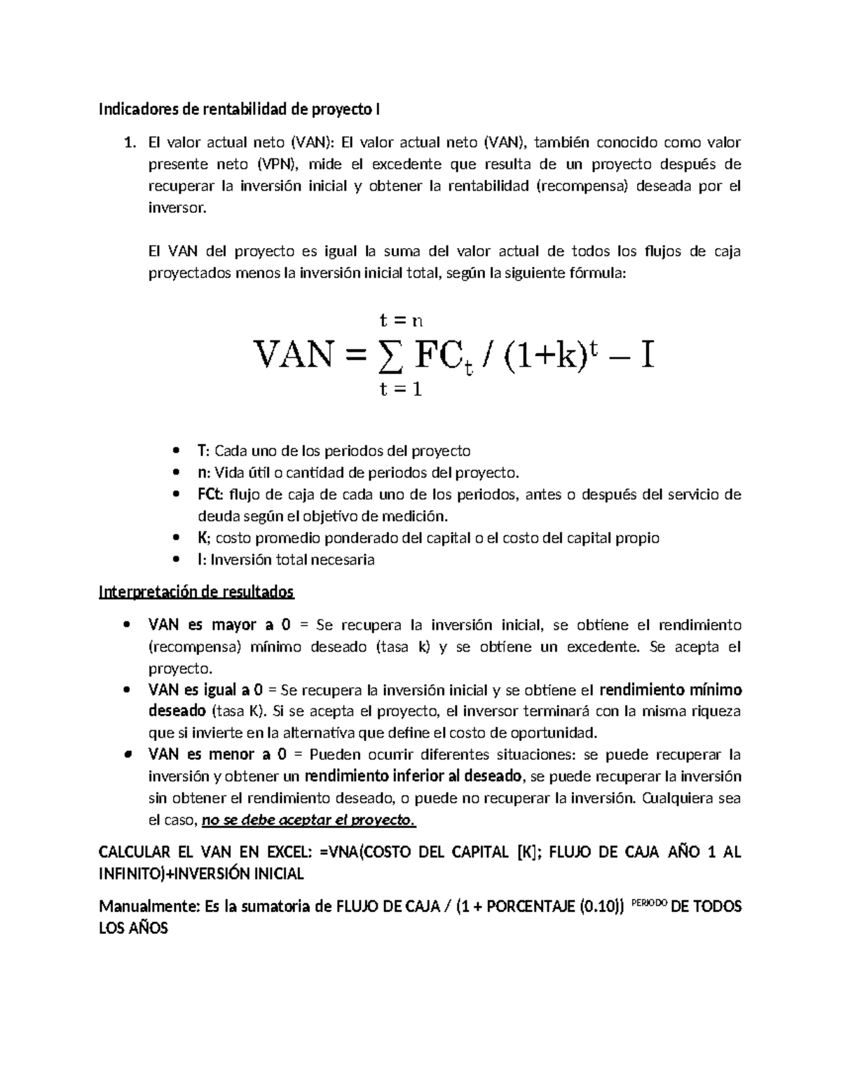 Unidad 3 Y 4 Formulacion Y Evaluacion De Proyectos Indicadores De