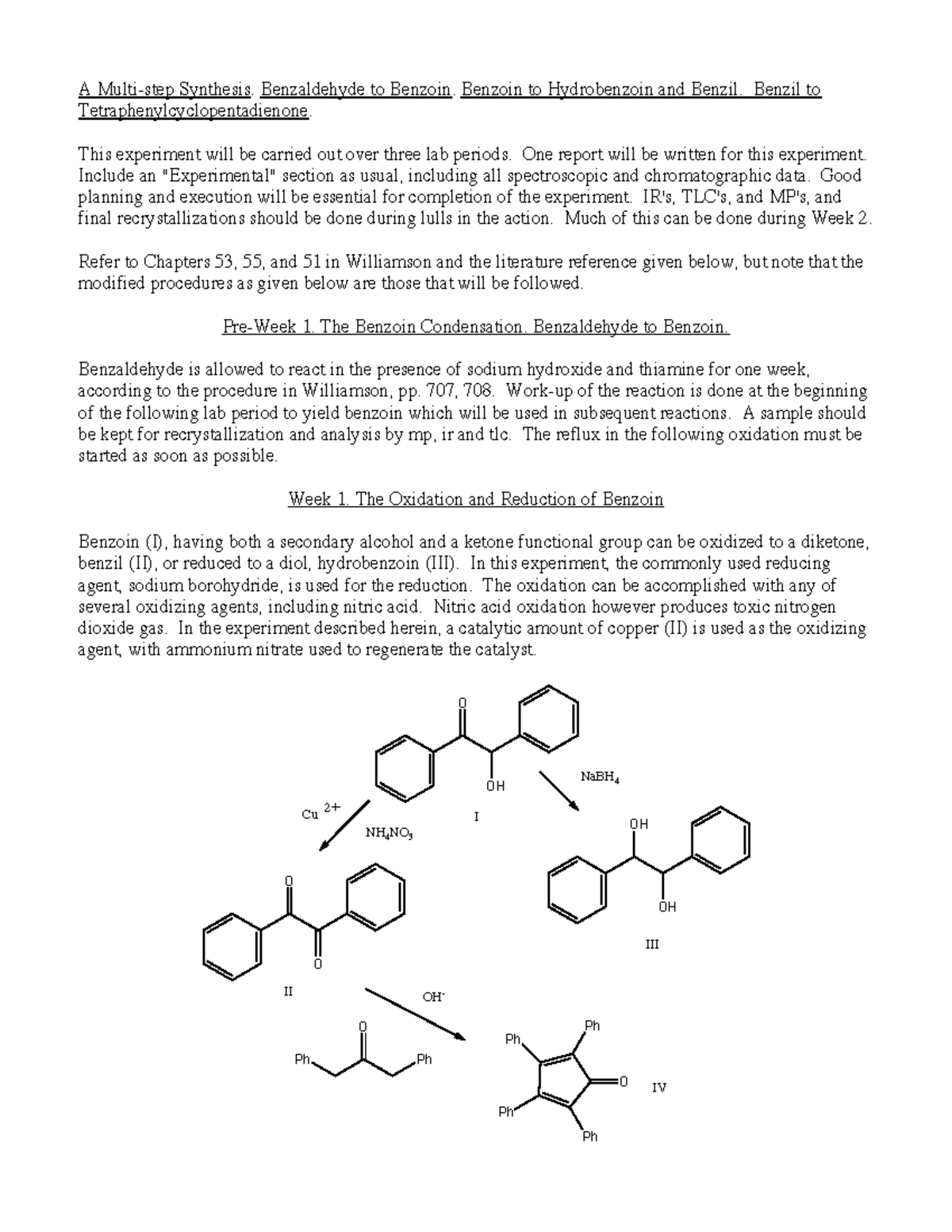 Benzoin Lab Report A Multi Step Synthesis Benzaldehyde To Benzoin